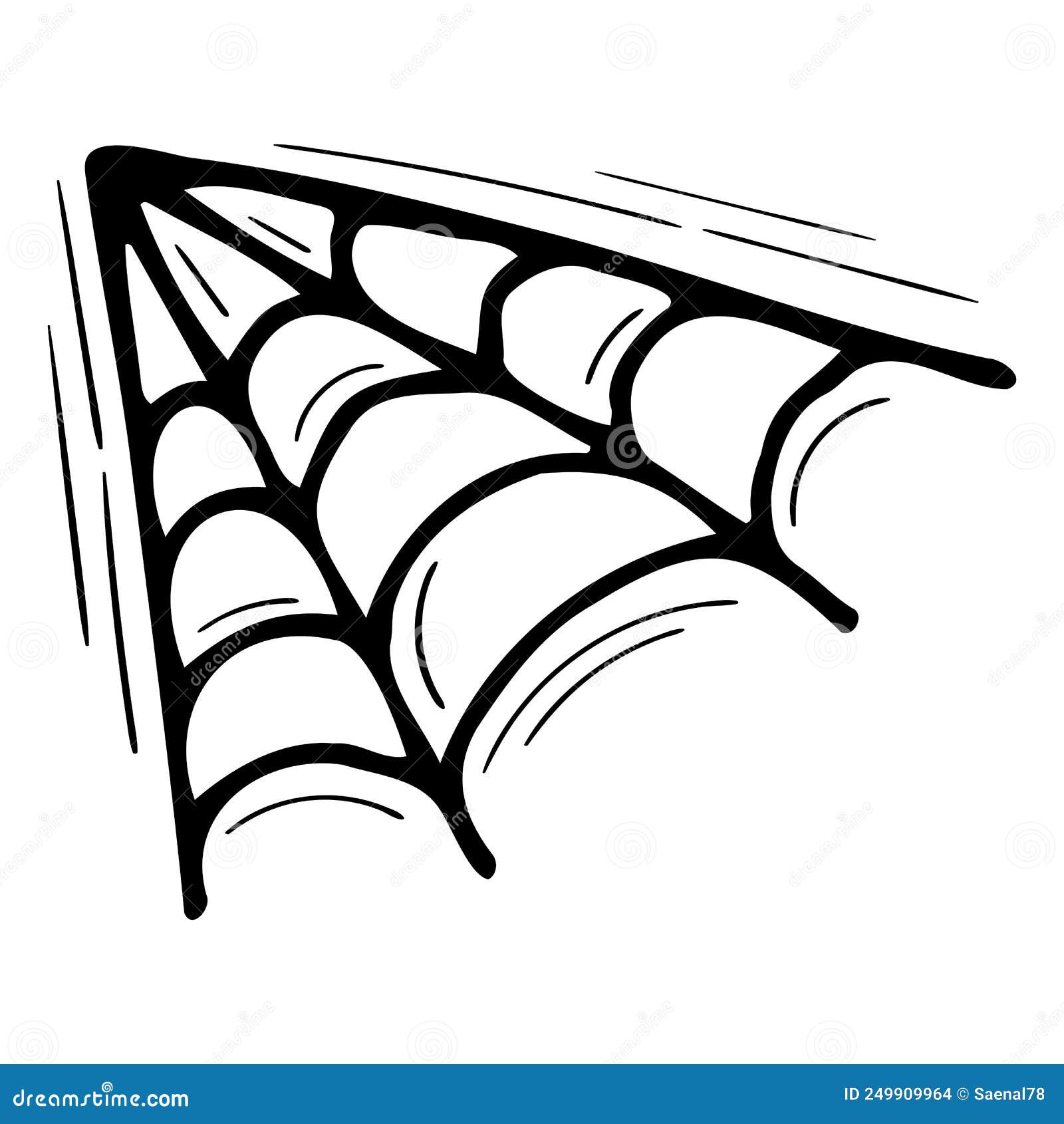 Hand Drawn Spider Web. Doodle Style Cobweb Stock Vector - Illustration ...