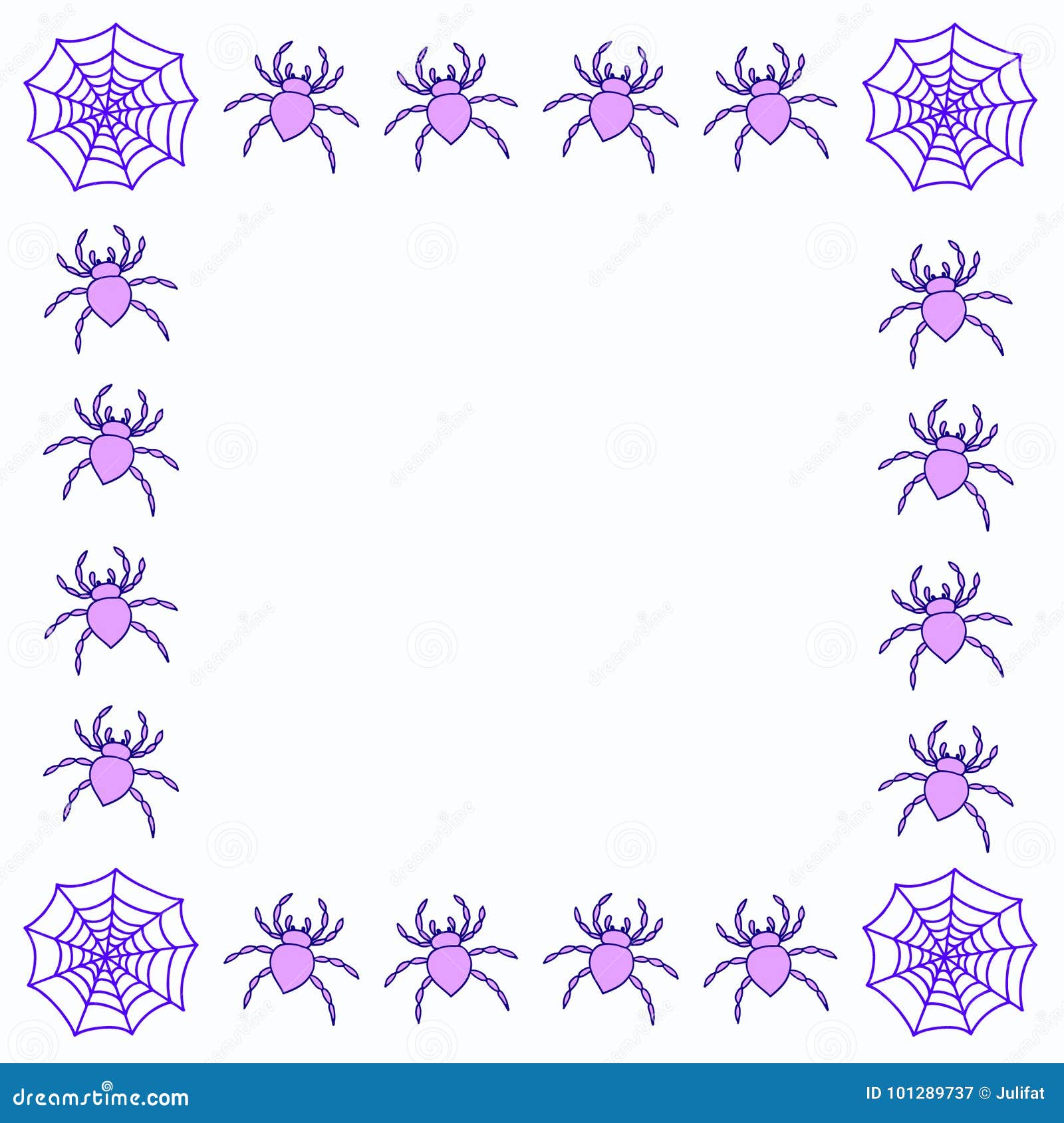 Hand Drawn Spider Web Frame Stock Vector - Illustration of horror ...