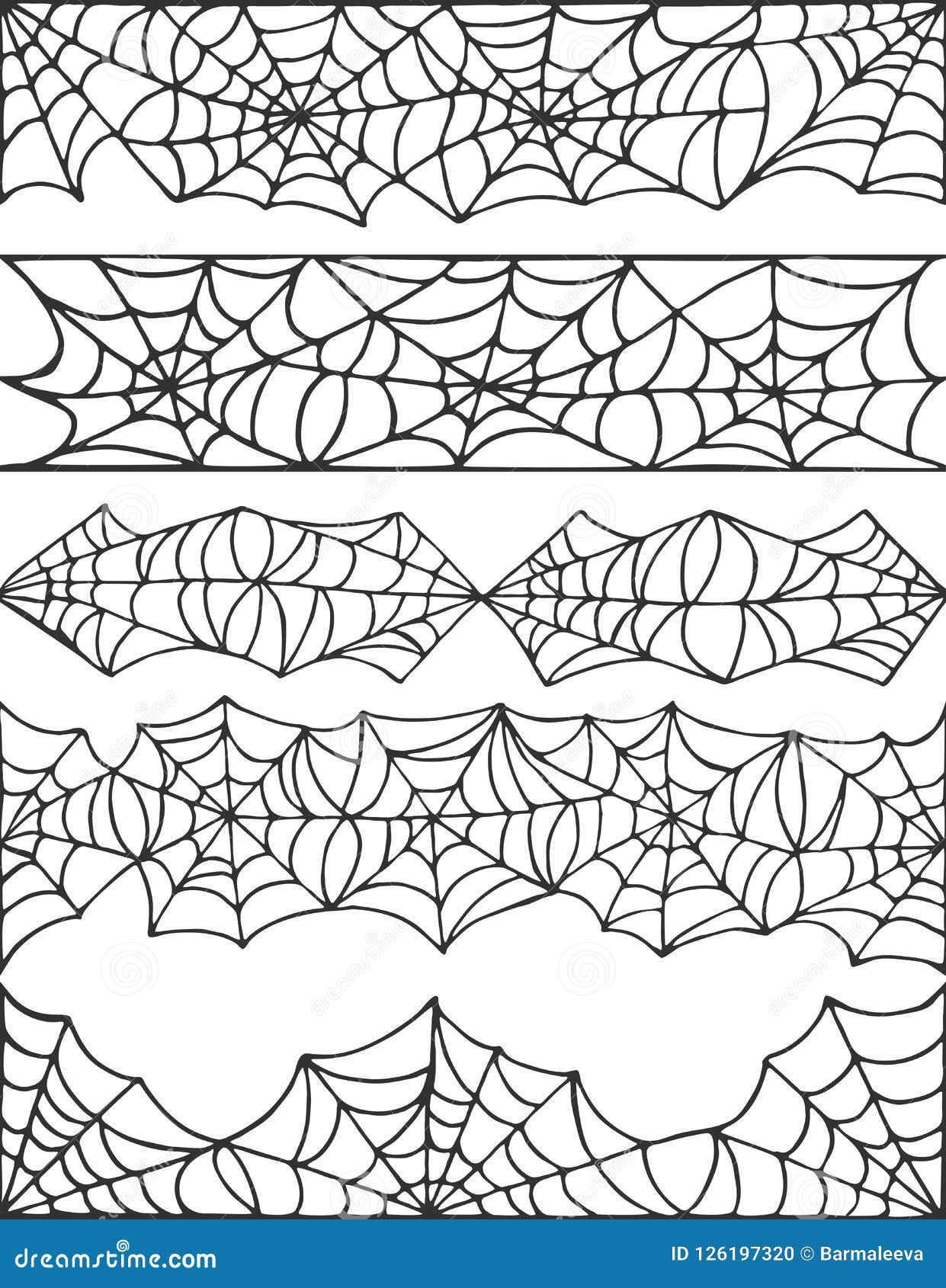 Hand Drawn Spider Web Halloween Symbol. Cobweb Decoration Elements ... Hand Drawn Spider Web Halloween Symbol. Cobweb Decoration Elements ...