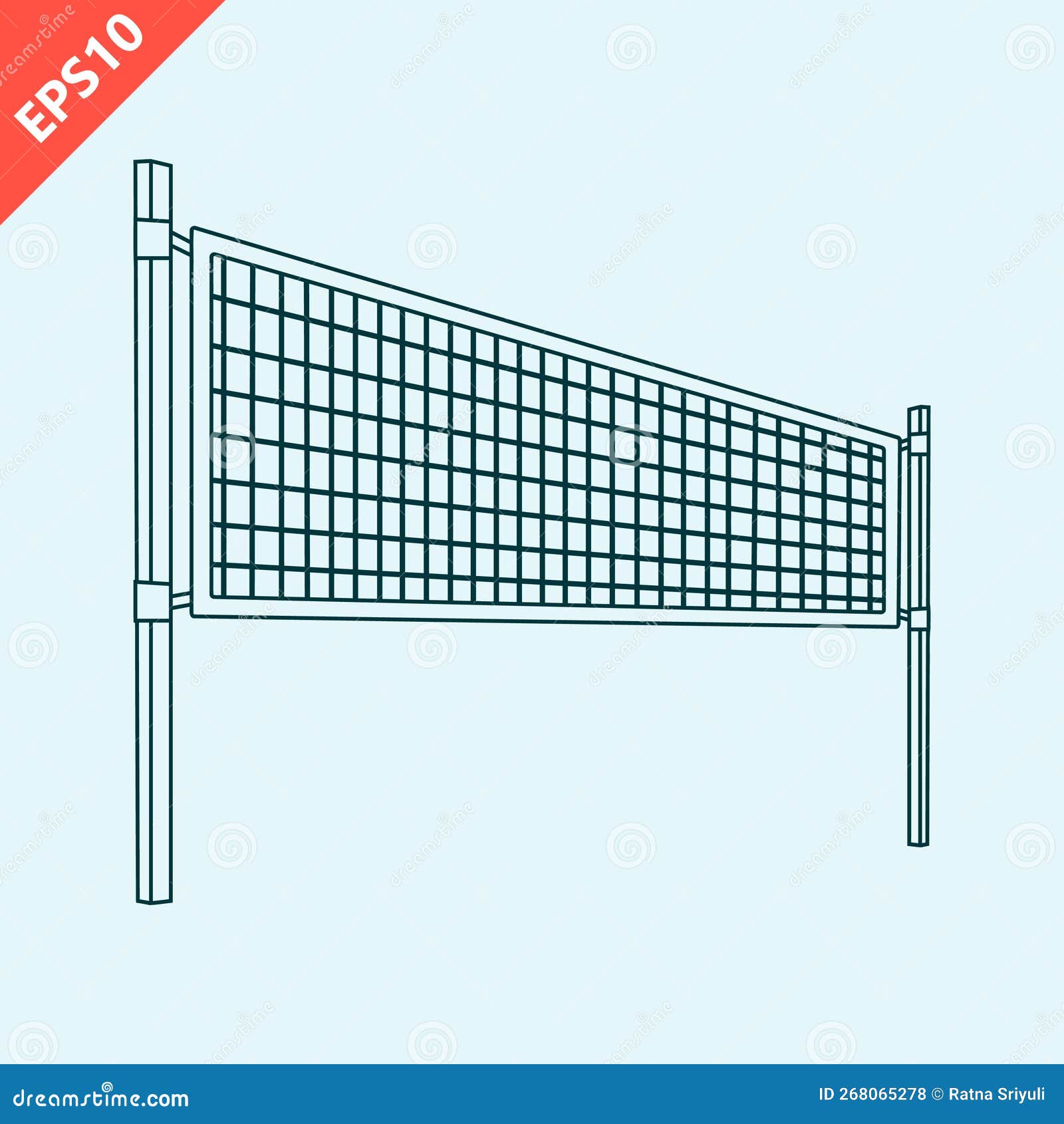 Hand Drawn Sports Net Design Vector Flat Isolated Illustration Stock ...