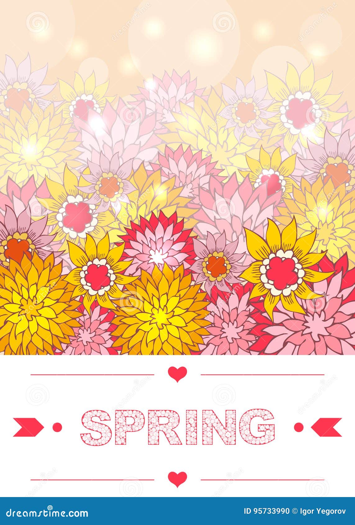 Hand Drawn Spring Lettering Stock Vector - Illustration of decoration ...