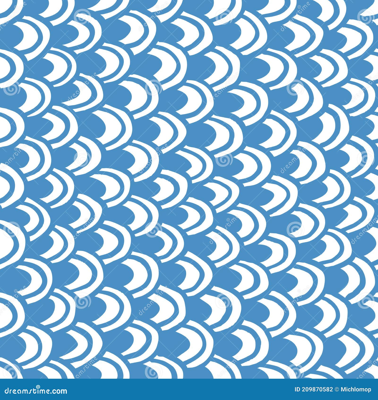 Hand Drawn Squama Seamless Pattern. Vector Illustration Scales or ...