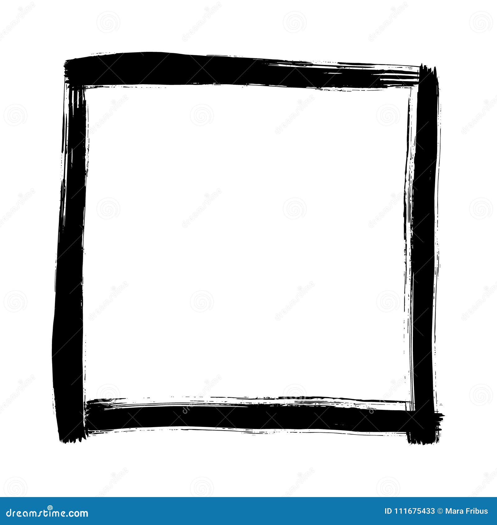 Hand drawn square frame stock vector. Illustration of isolated - 111675433