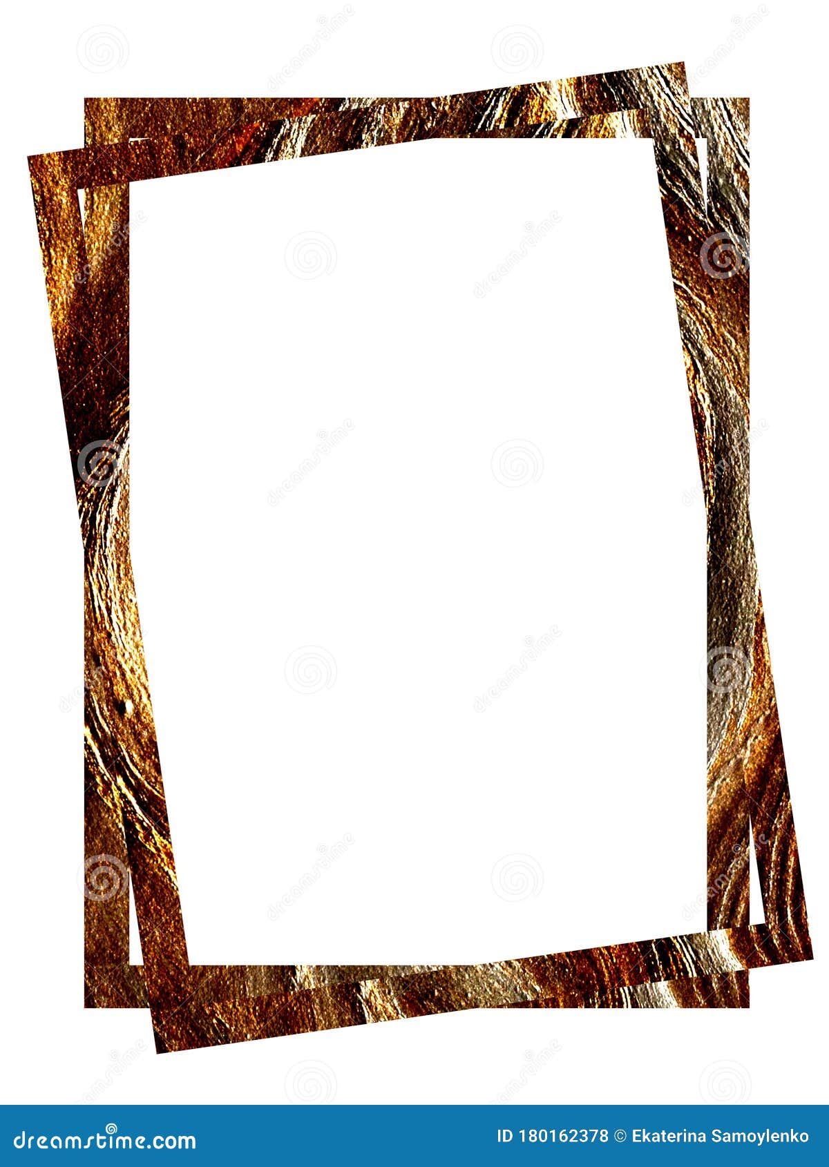Double Gold Frame on a White Background. Stock Illustration ...