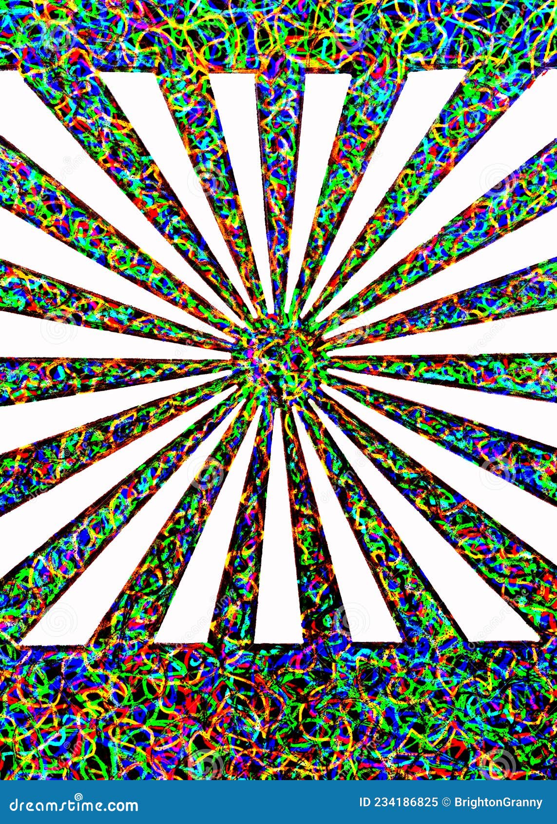 Hand Drawn Square Radiating Pattern. Stock Illustration - Illustration ...