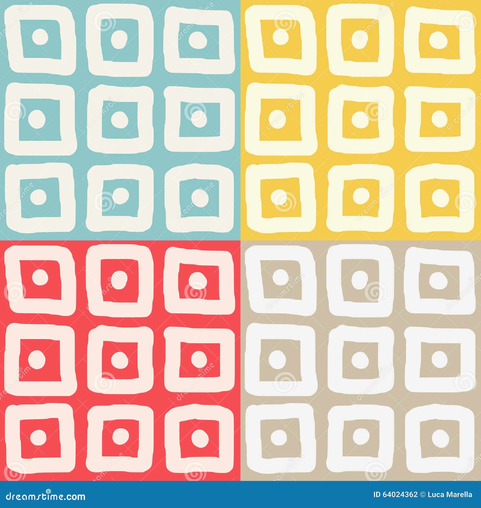 Hand drawn squares pattern stock vector. Illustration of hand - 64024362