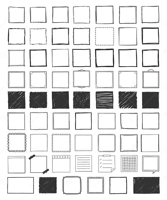 Hand Drawn Squares stock vector. Illustration of design - 261097767