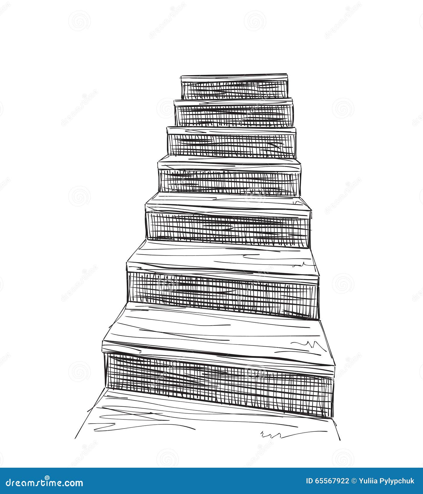 Hand Drawn Staircase Sketch. Stock Vector - Illustration of symbol ...