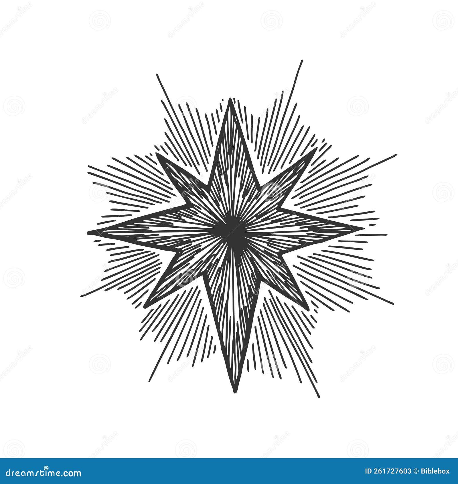 A Hand-drawn Star. Christmas Illustration Stock Vector - Illustration ...