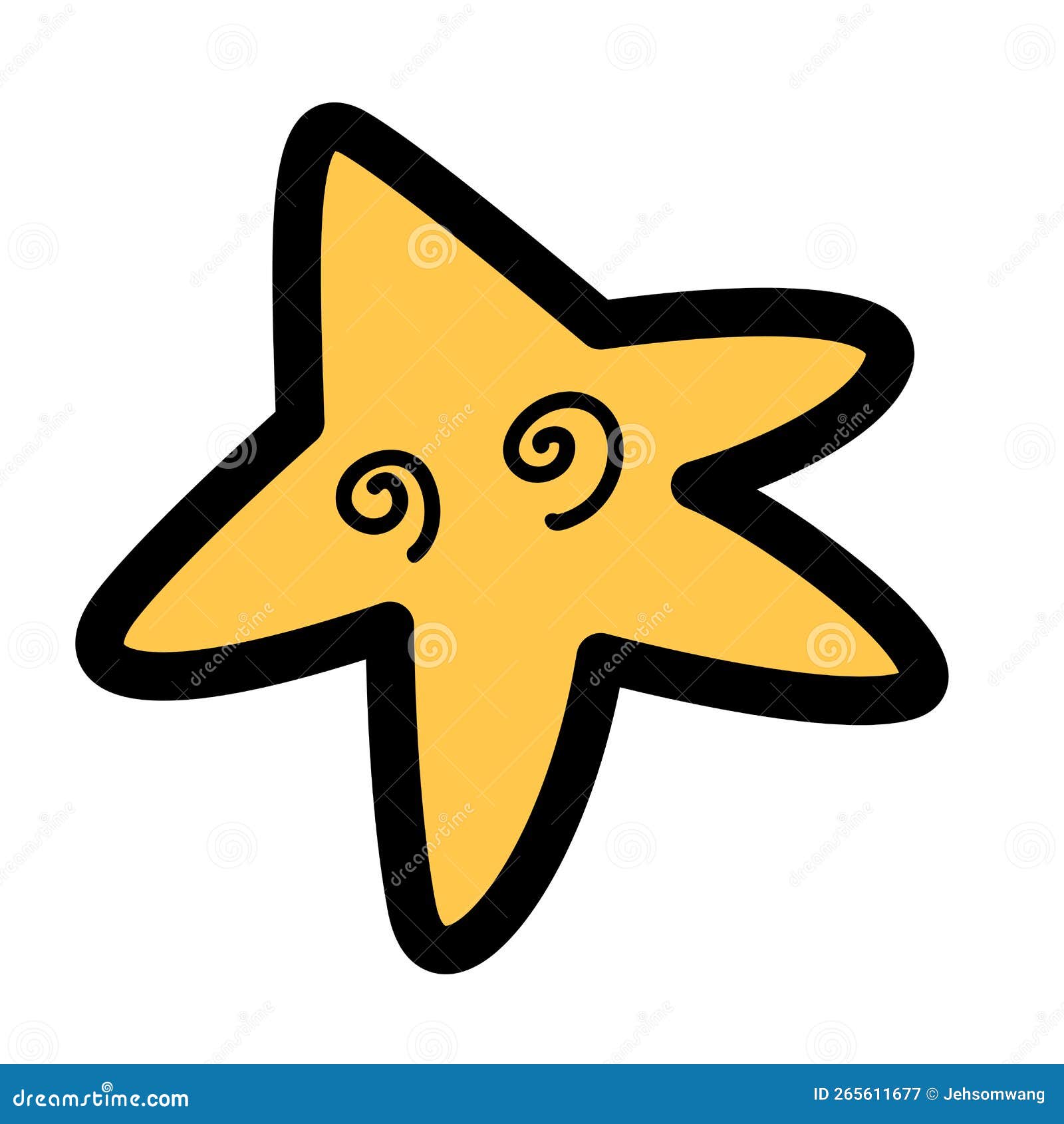Hand Drawn Star Fish Illustration Stock Vector - Illustration of ...