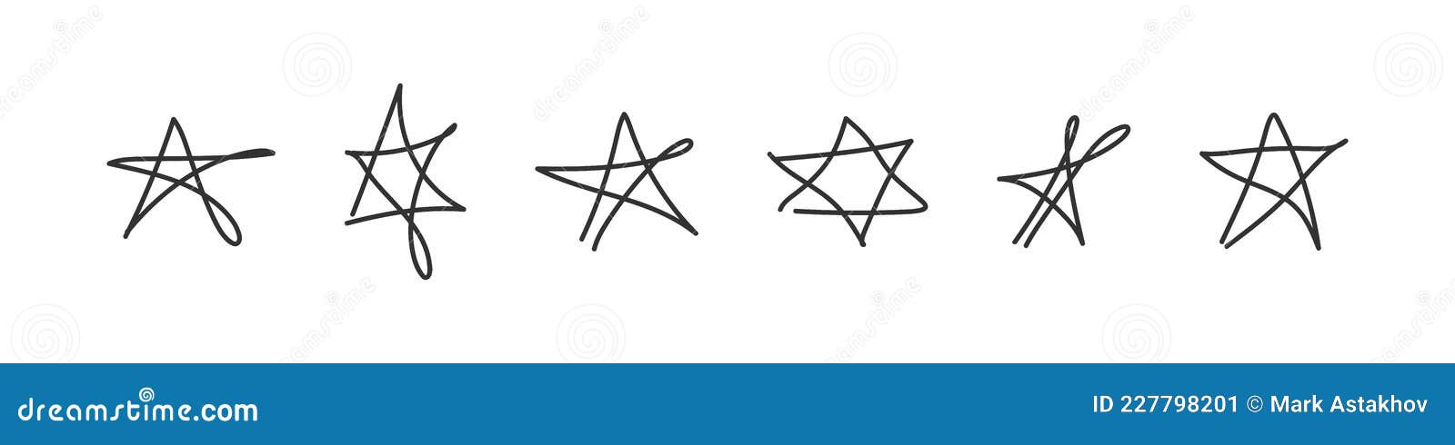 Hand Drawn Star Icon Set. Vector Illustration. Star Collection Stock ...