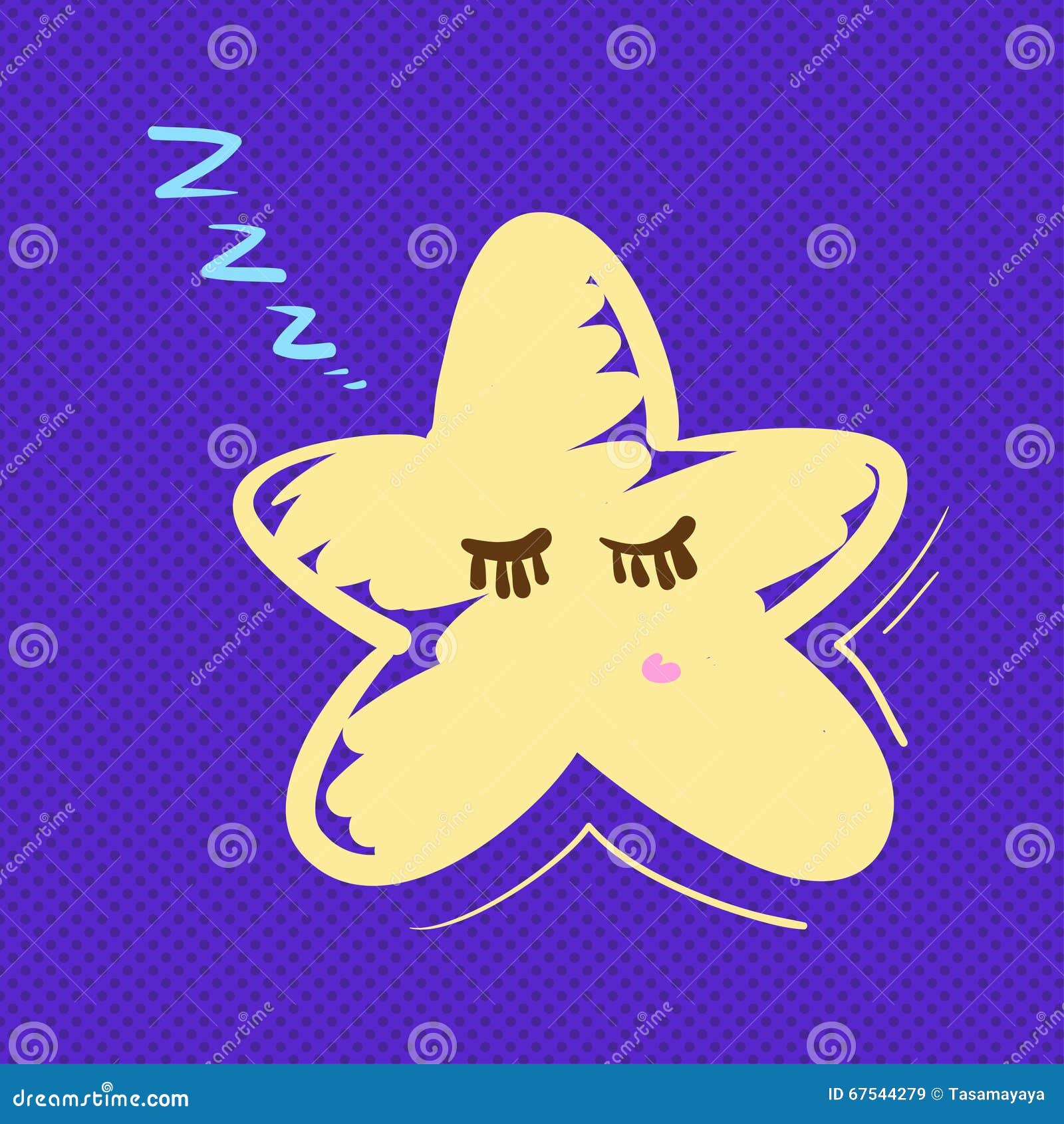 Hand Drawn Star Sleeping Illustration Stock Illustration - Illustration ...