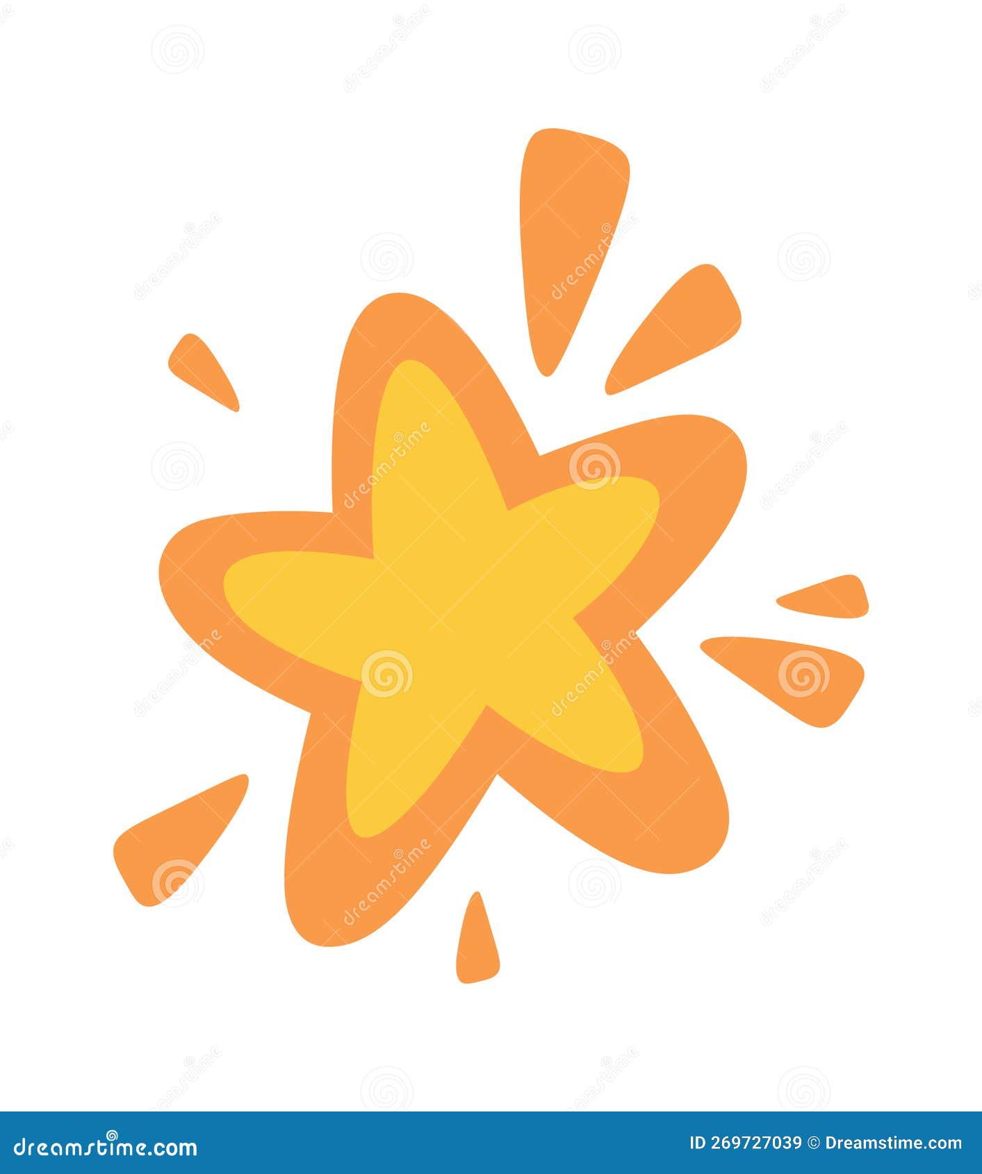 Hand Drawn Stars Cartoon Expression Sign Doodle Flat Icon Stock Vector ...