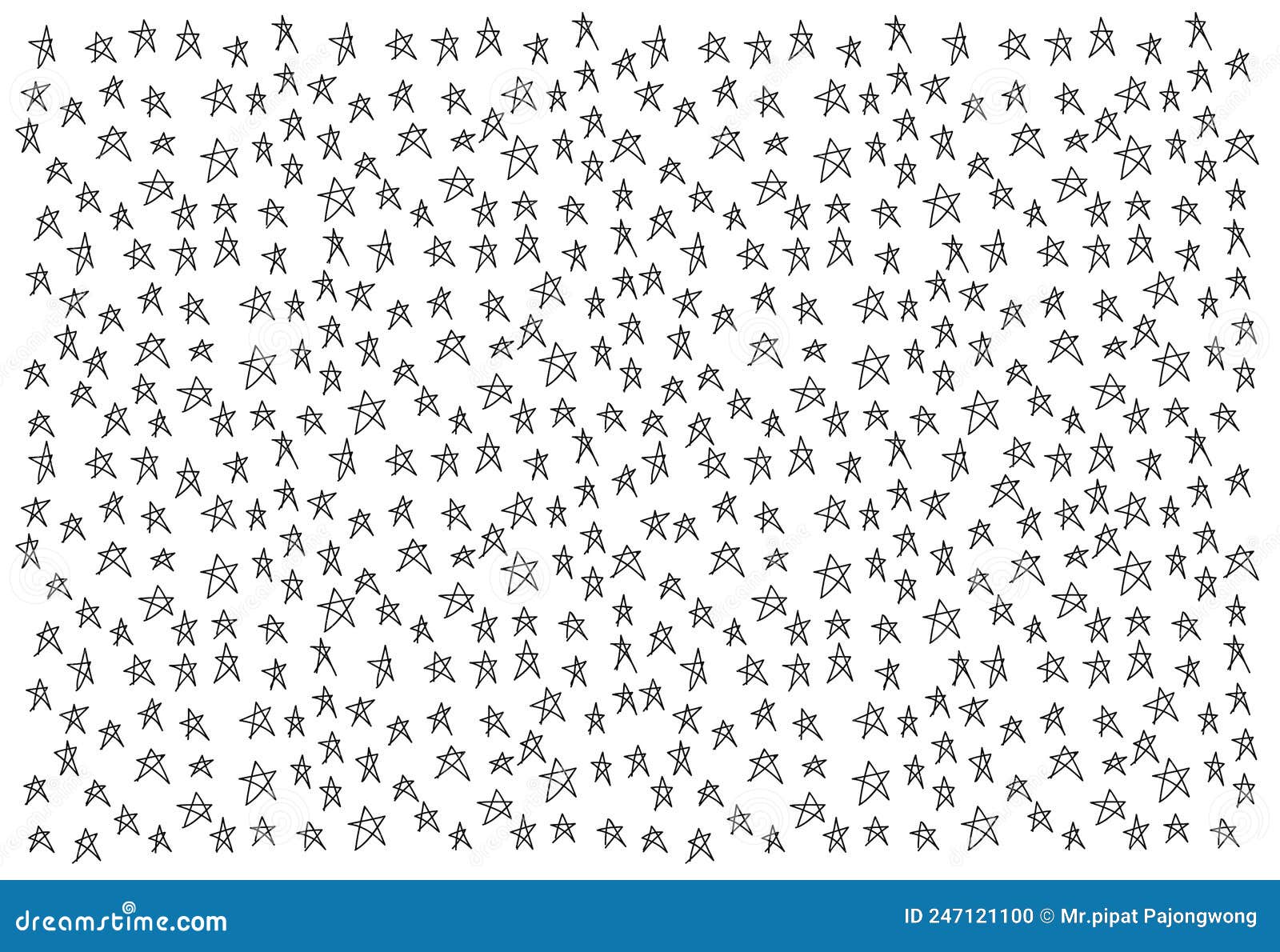 Hand Drawn Stars , Line Drawing Style, Isolated on White Background ...