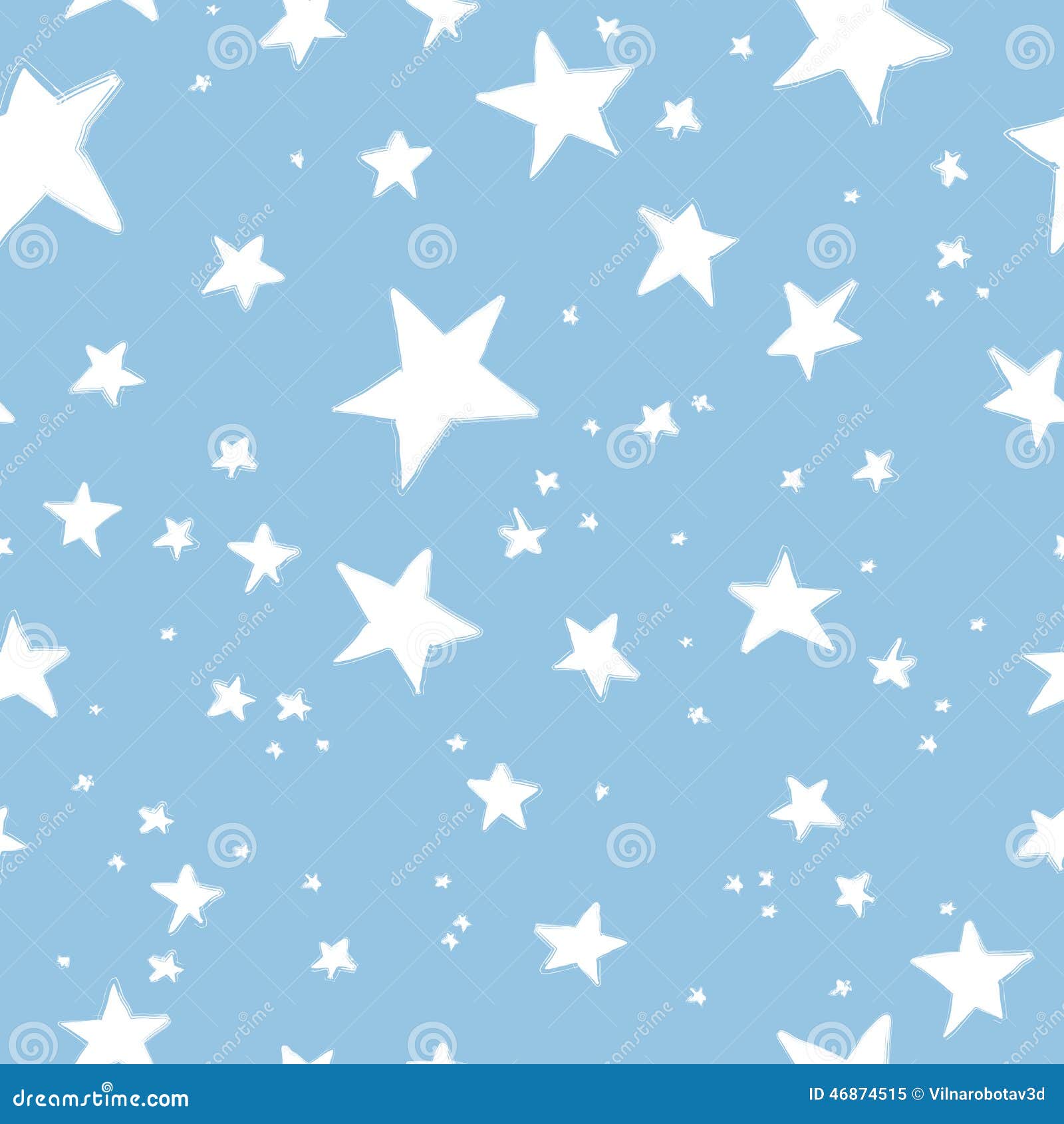 Hand drawn stars pattern stock vector. Illustration of seamless - 46874515