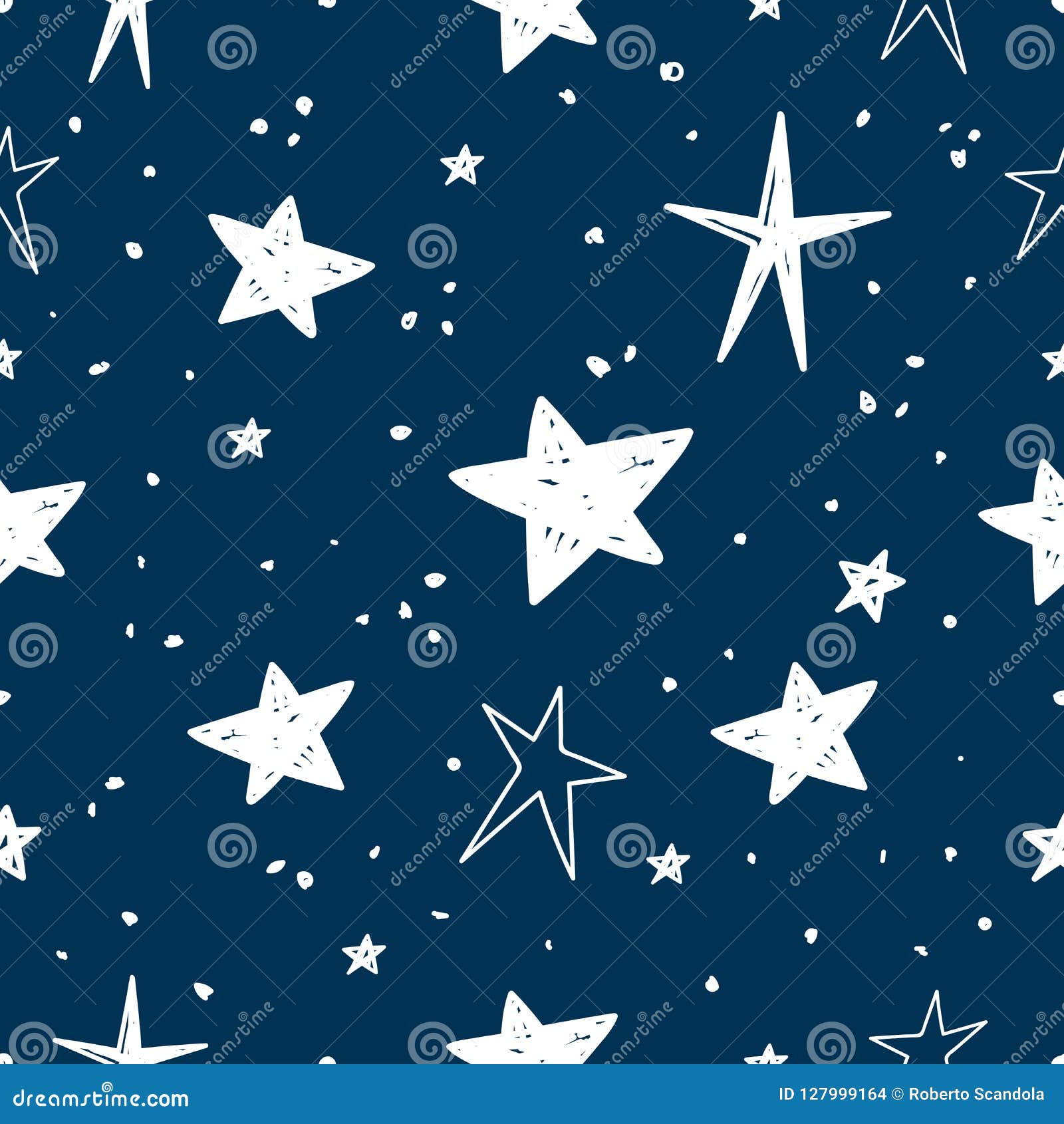 Hand Drawn Stars Vector Pattern Stock Vector - Illustration of pattern ...