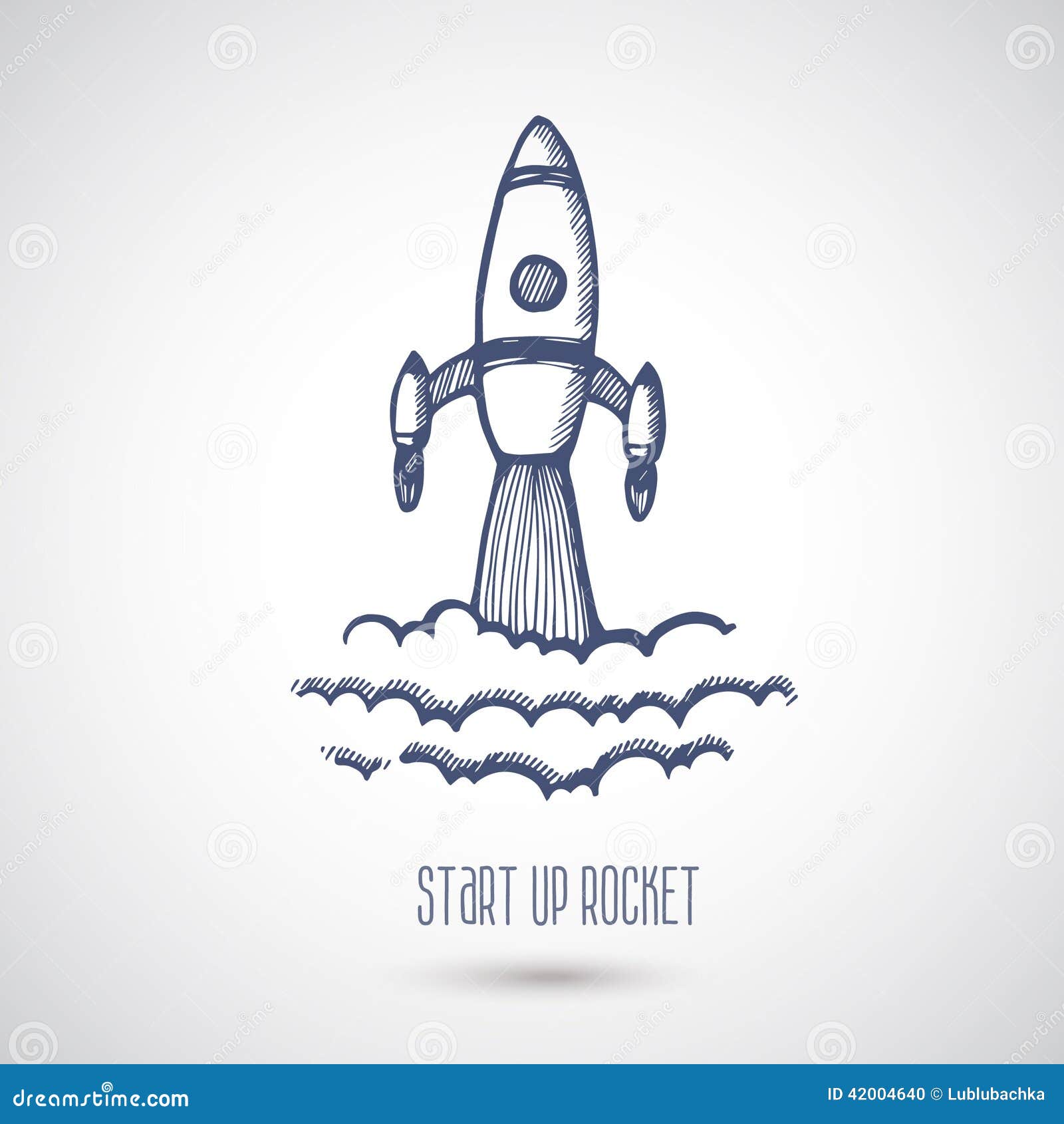 Hand Drawn Start Up Rocket Vector Illustration Stock Vector ...