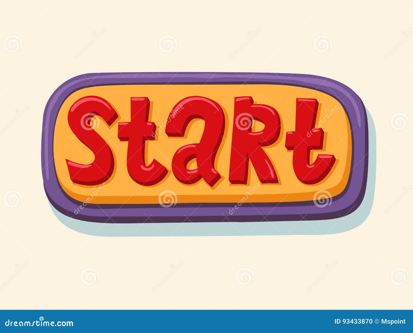 Hand Drawn Start Web Button. Internet Button Stock Vector ...