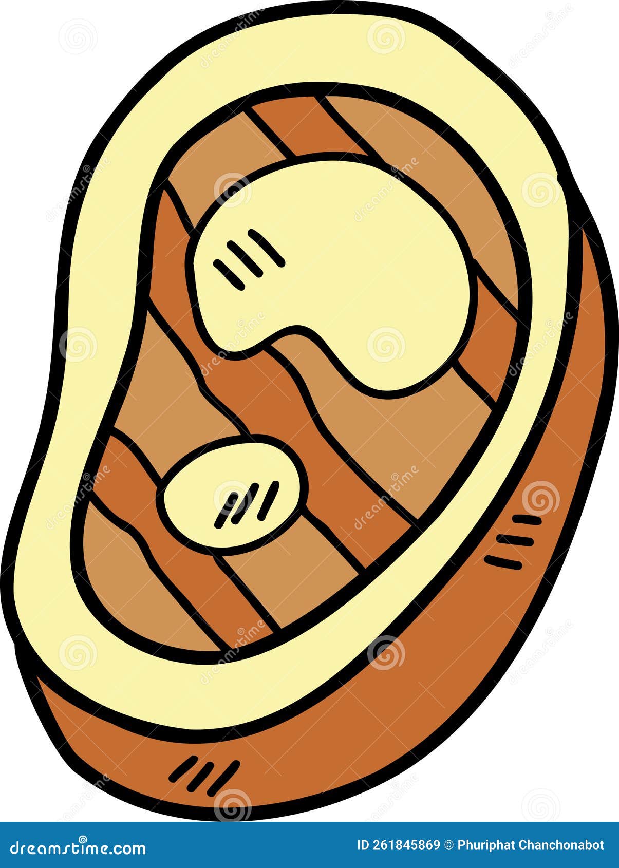 Hand Drawn Steak Illustration Stock Vector - Illustration of dinner ...