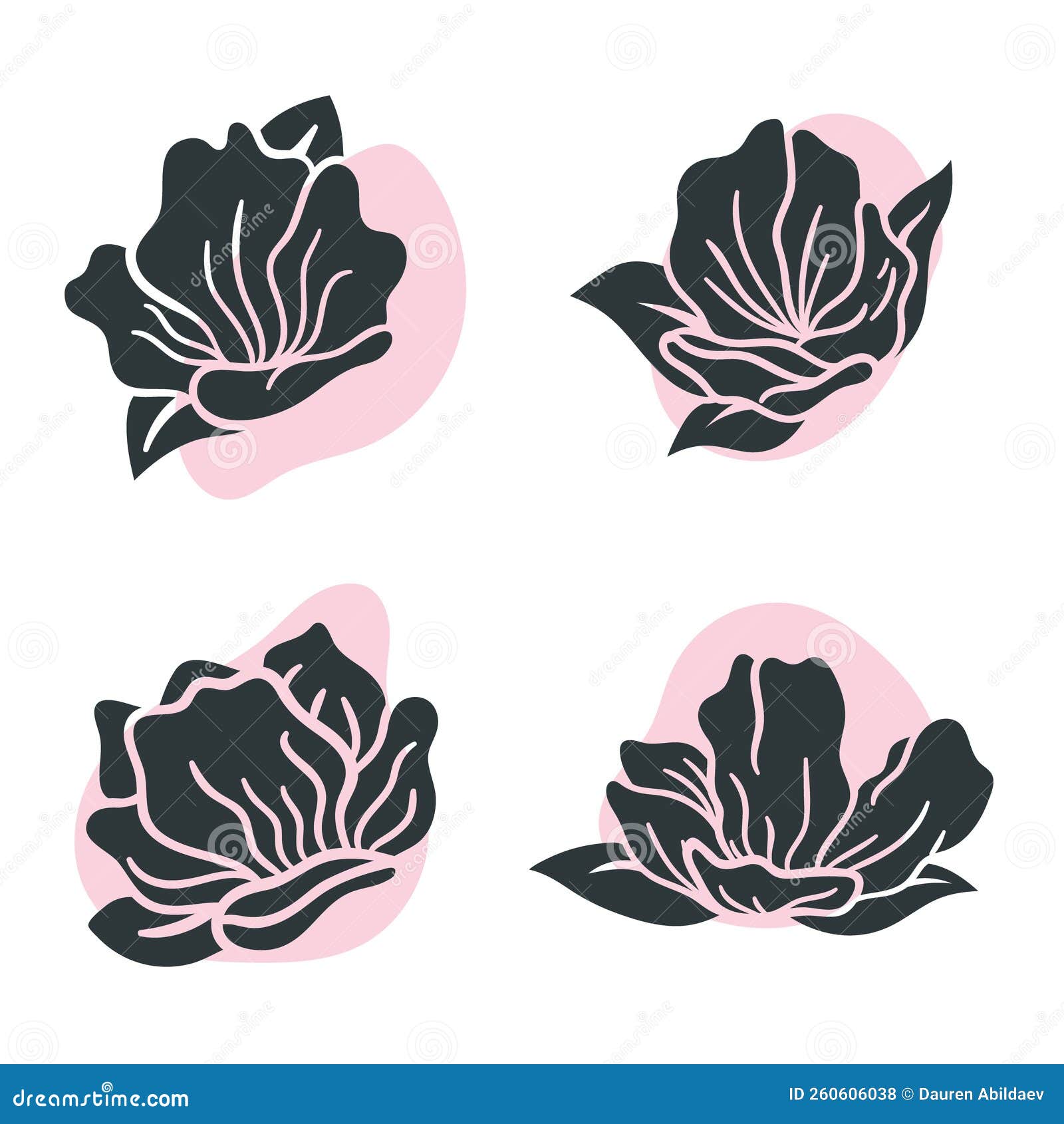 Hand Drawn Stencil Element Set Vector Illustration. Stock Vector ...