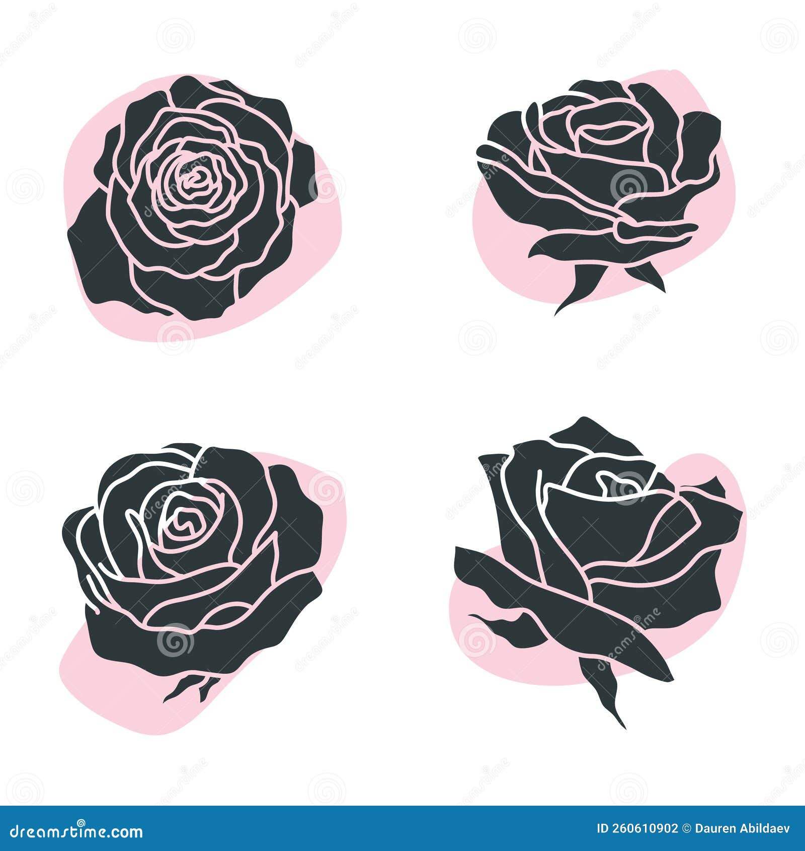 Hand Drawn Stencil Element Set Vector Illustration. Stock Vector ...