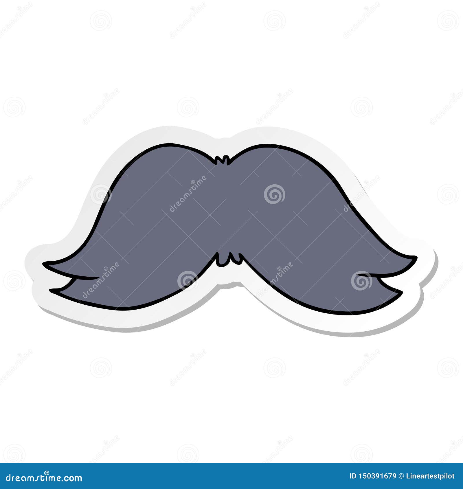 Hand Drawn Sticker Cartoon Doodle of a Mans Moustache Stock Vector ...