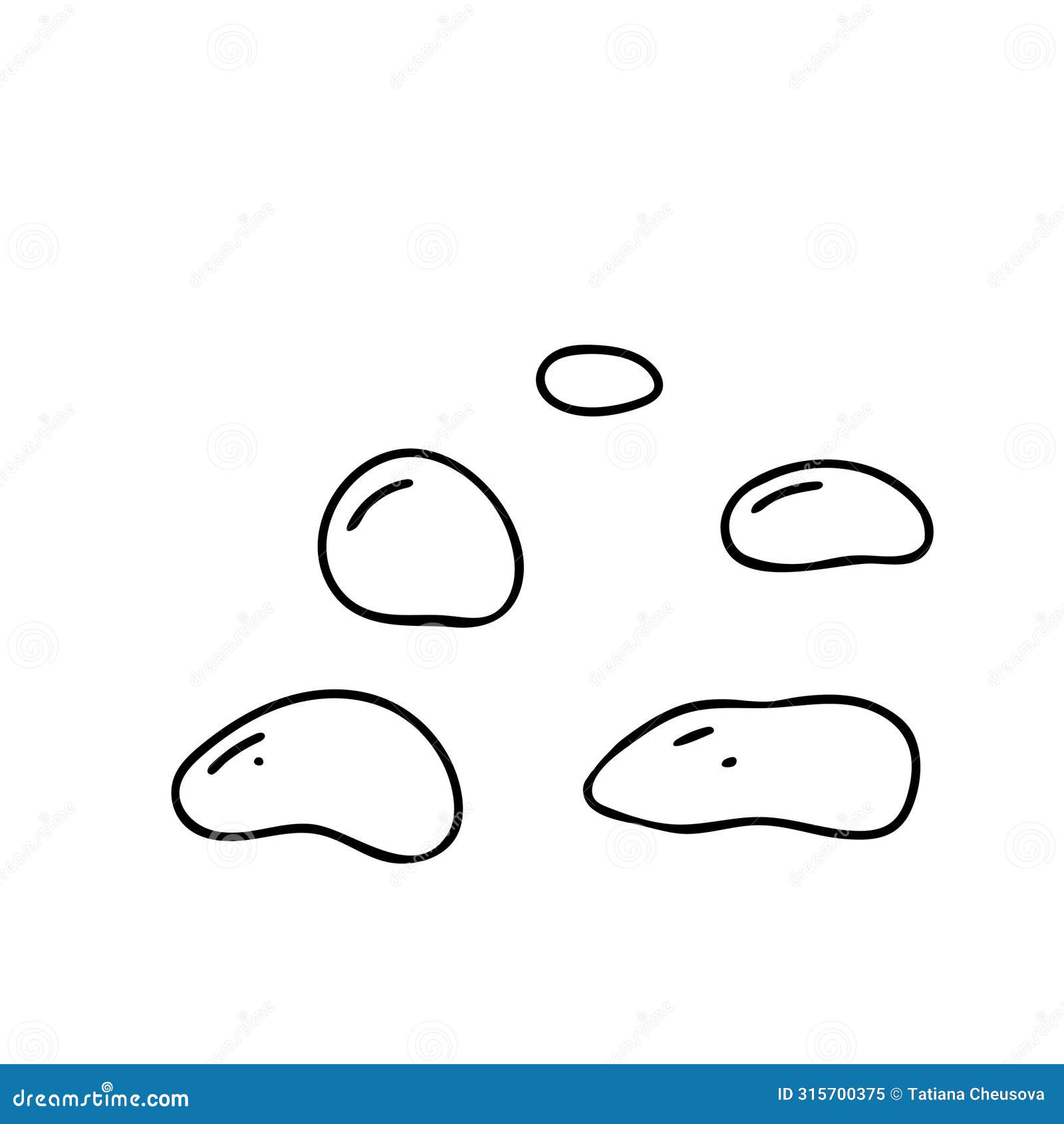Hand Drawn Stones, Rocks Vector Illustration in Doodle Style Isolated ...