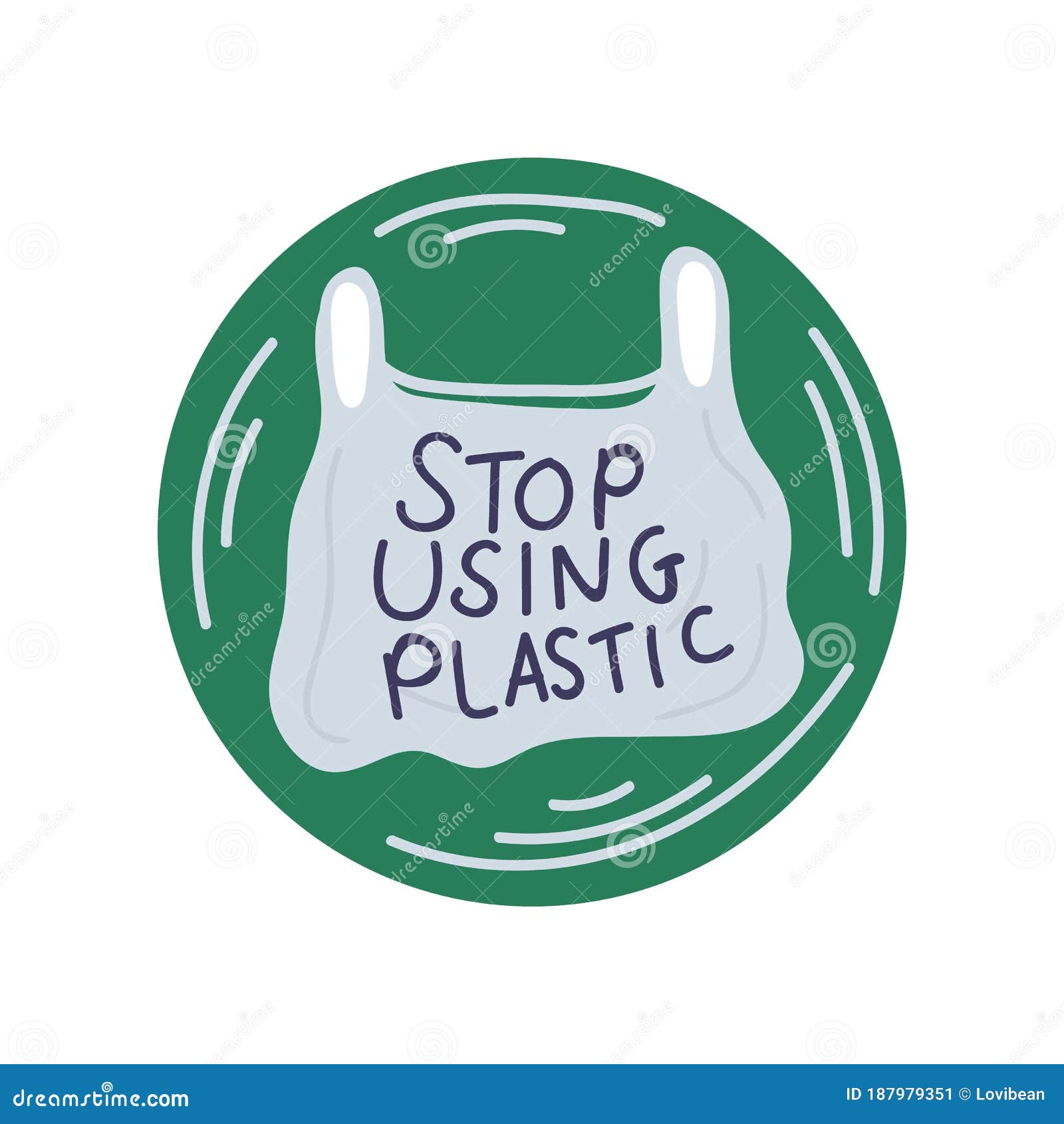 Hand Drawn Stop Using Plastic Vector Illustration. Stock Vector ...