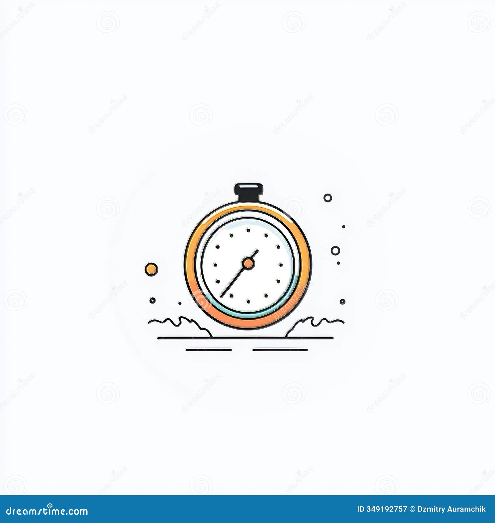 A Hand-drawn Stopwatch Clock Icon in Doodle Style, Representing Time ...