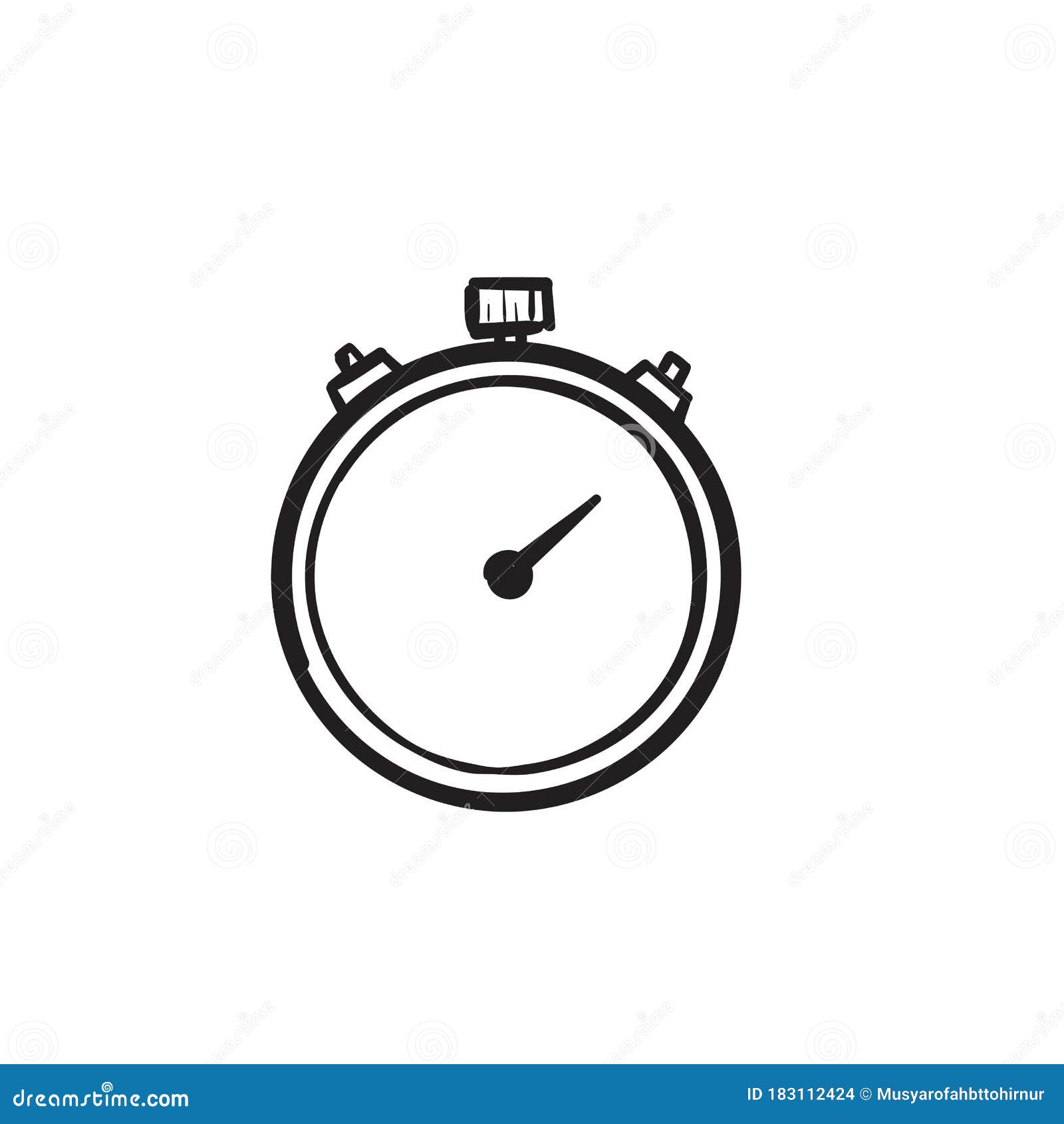 Hand Drawn Stopwatch Timer Icon Vector Flat Design Doodle Style Stock ...