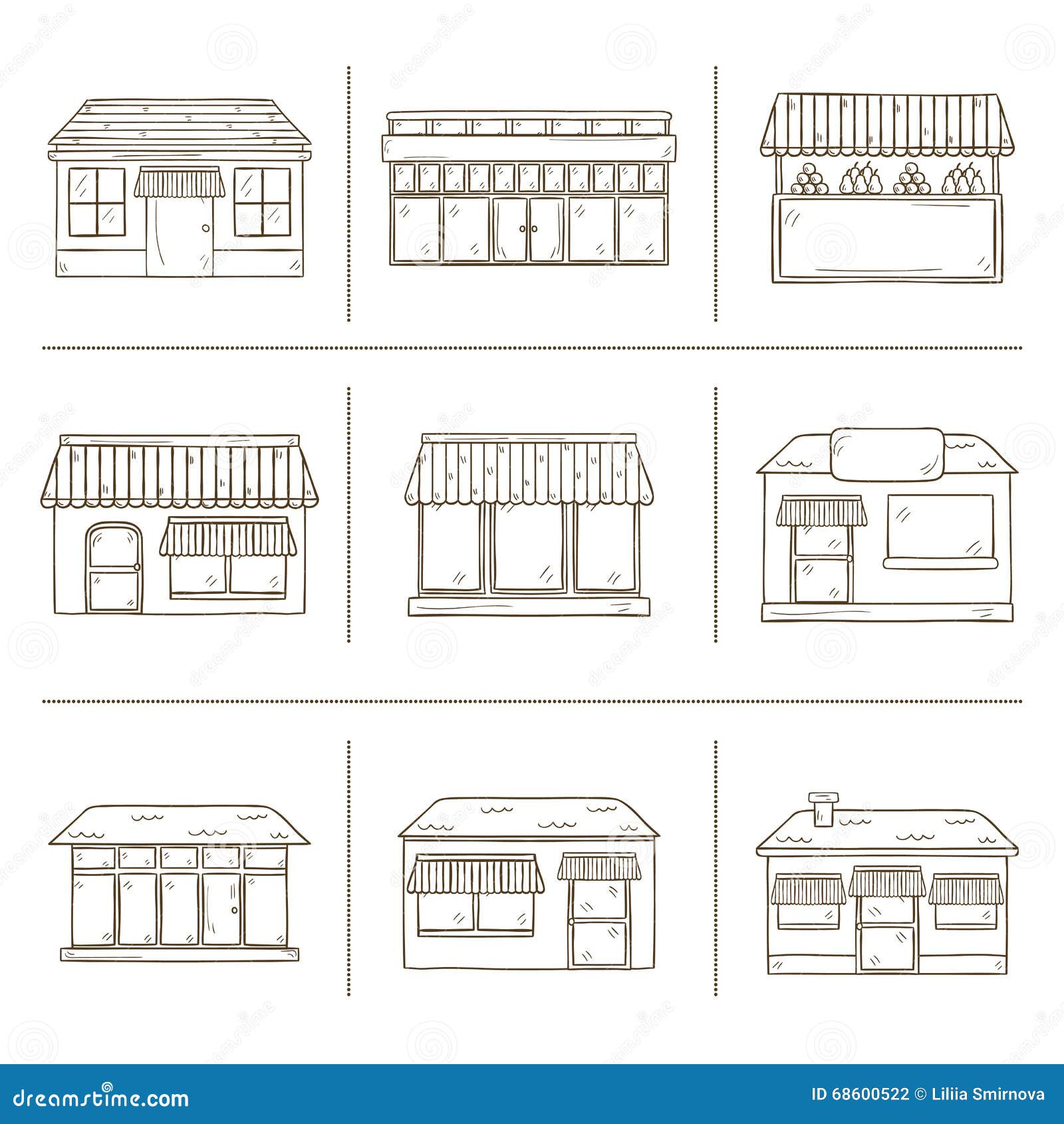 Hand drawn store icons stock vector. Illustration of purchase - 68600522