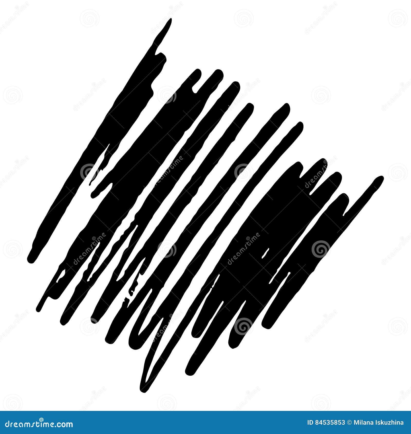 Hand Drawn Striped Pattern. Black and White Stock Illustration ...