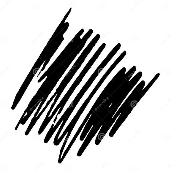 Hand Drawn Striped Pattern. Black and White Stock Illustration ...