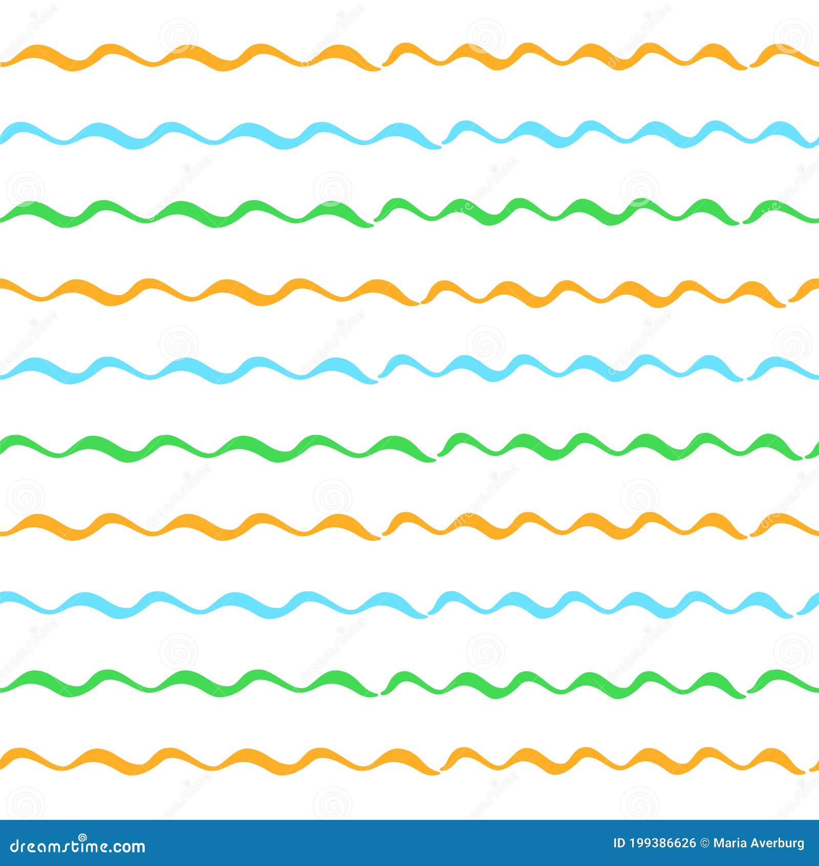 Hand Drawn Striped Seamless Pattern. Colored Horizontal Brush Strokes ...