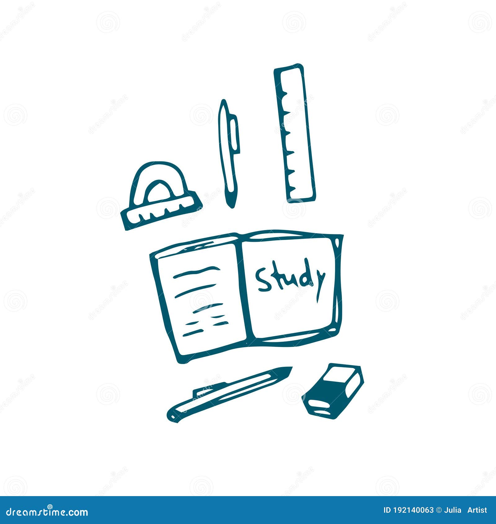 Hand-drawn Study Doodle. Back To School Stock Vector - Illustration of ...
