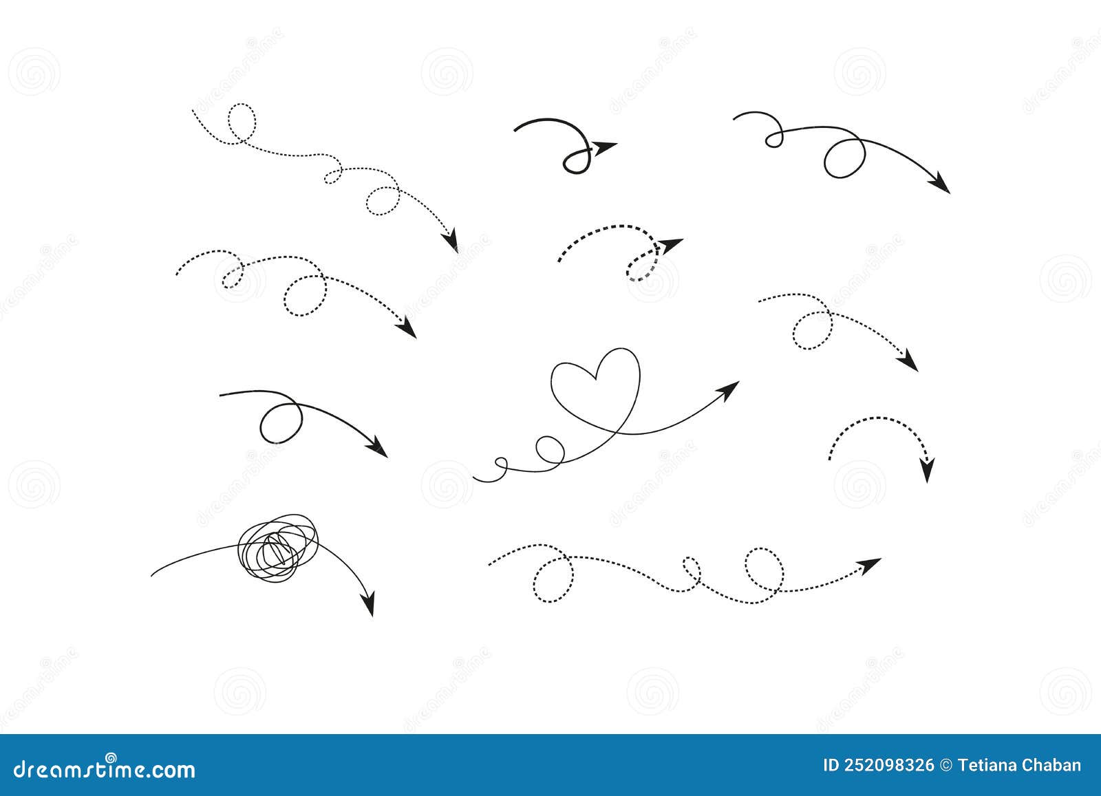 Hand-drawn Style of Abstract Arrow for Concept Design. Stock Vector ...