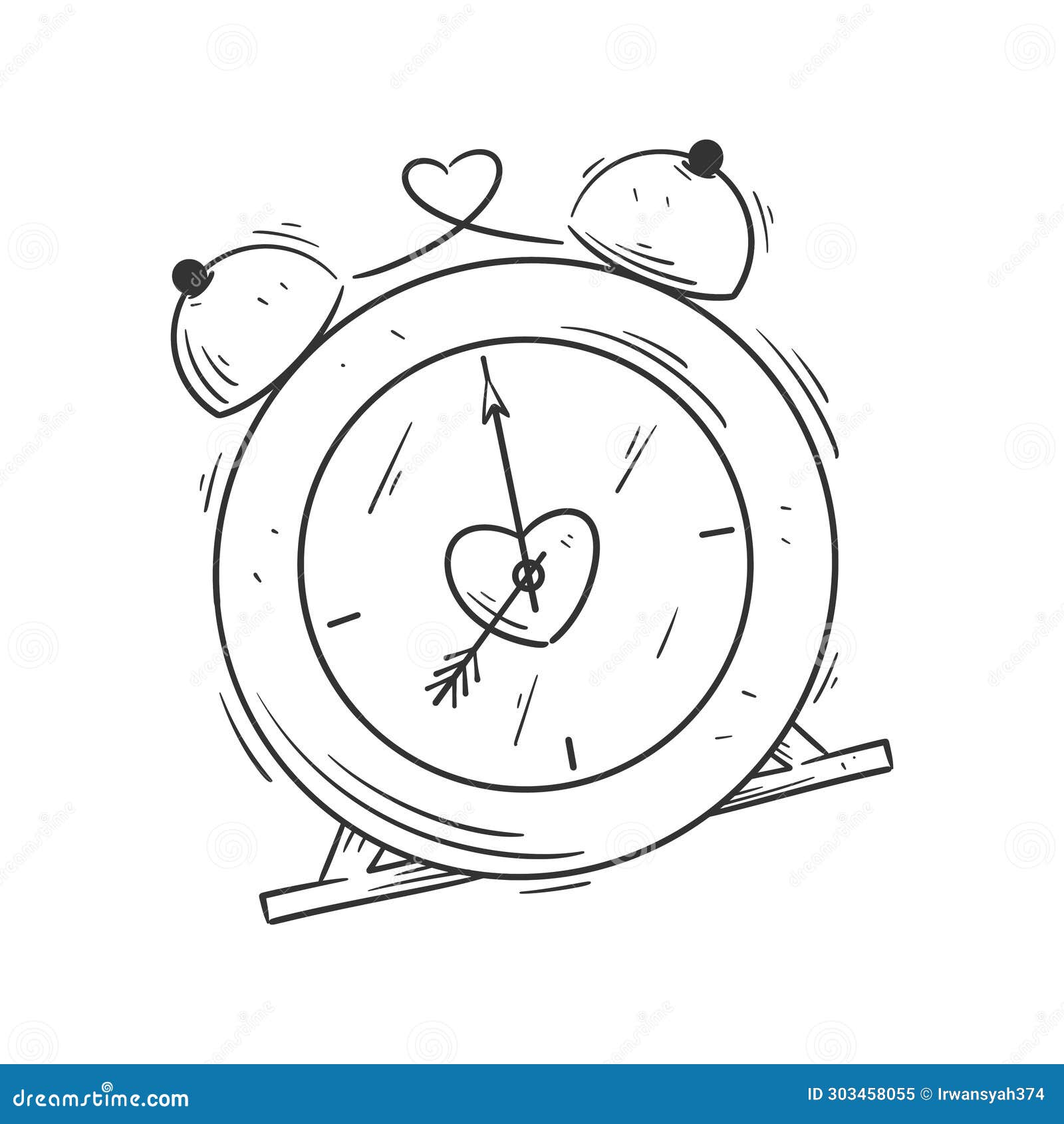 Hand Drawn Style Alarm Clock Design for Coloring Stock Vector ... Hand Drawn Style Alarm Clock Design for Coloring Stock Vector ...