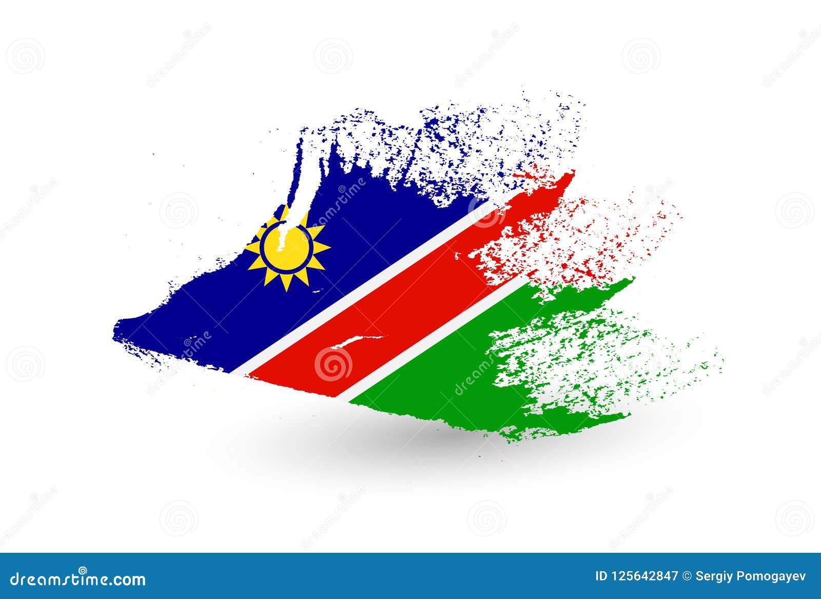Hand Drawn Style Flag of Namibia Stock Vector - Illustration of hand ...