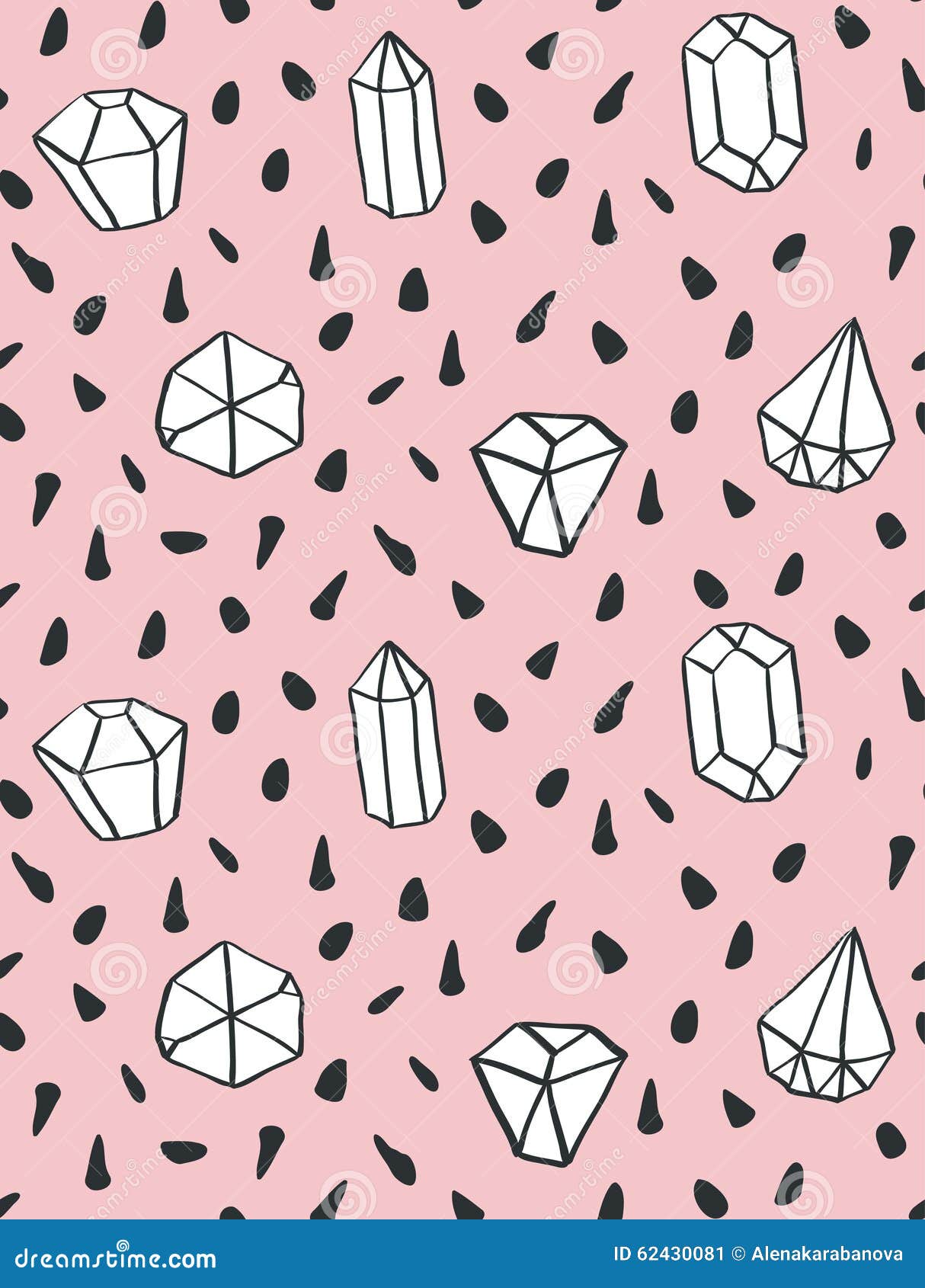 Hand Drawn Style Seamless Pattern with Diamond Shapes. Stock Vector ...