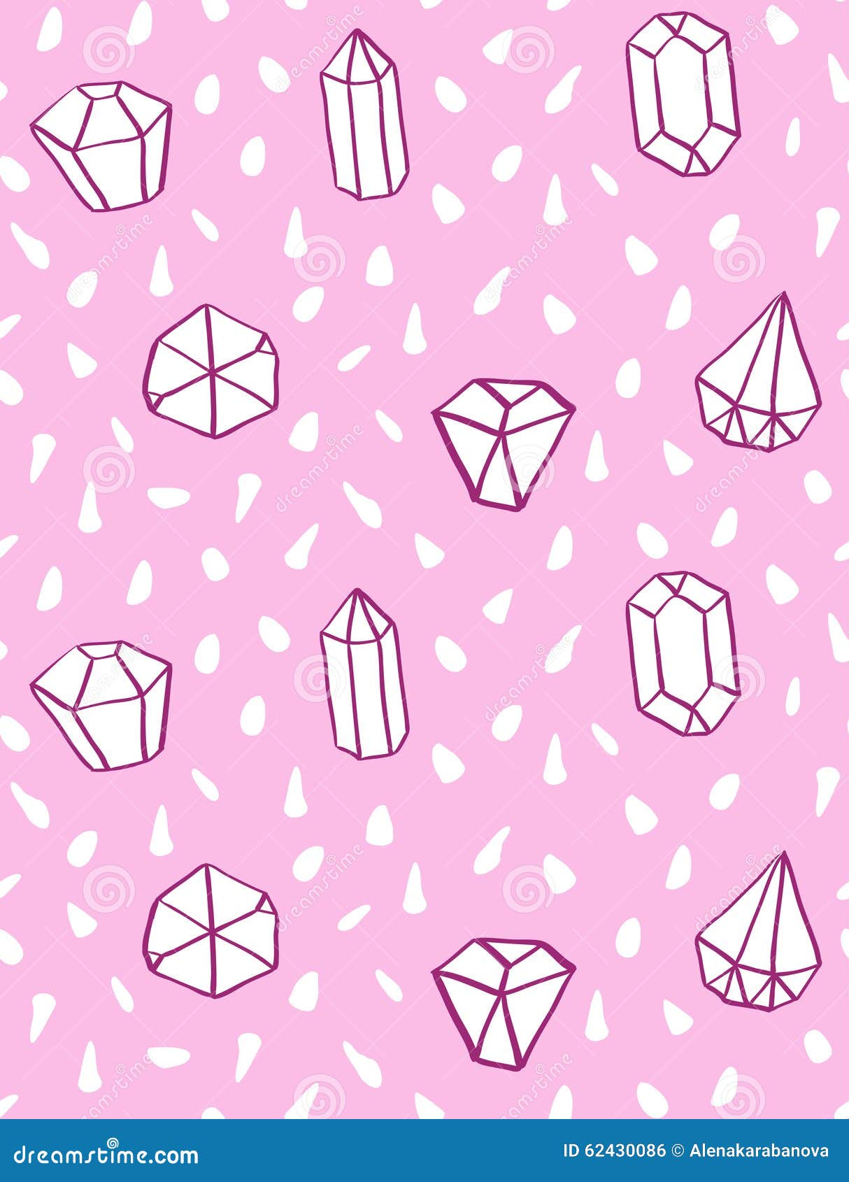 Hand Drawn Style Seamless Pattern with Diamond Shapes. Stock Vector ...