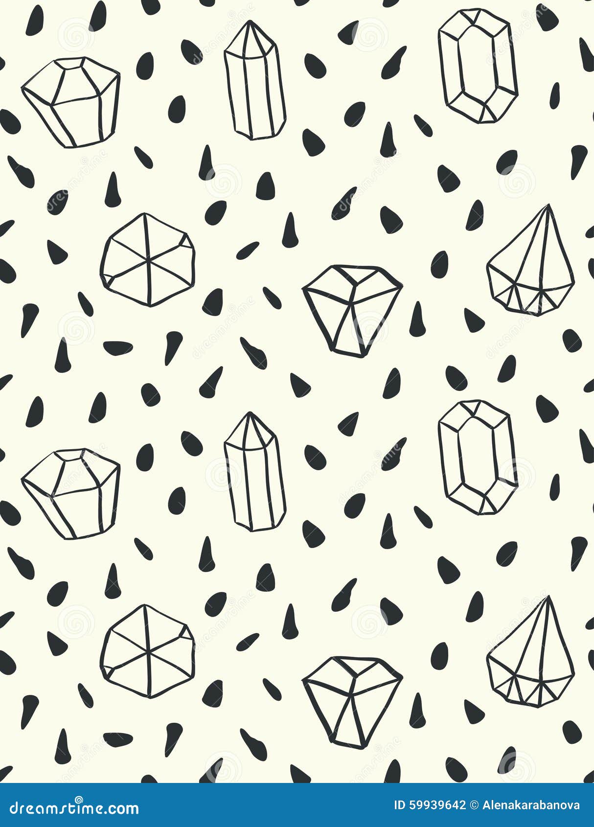 Hand Drawn Style Seamless Pattern with Diamond Shapes. Stock Vector ...