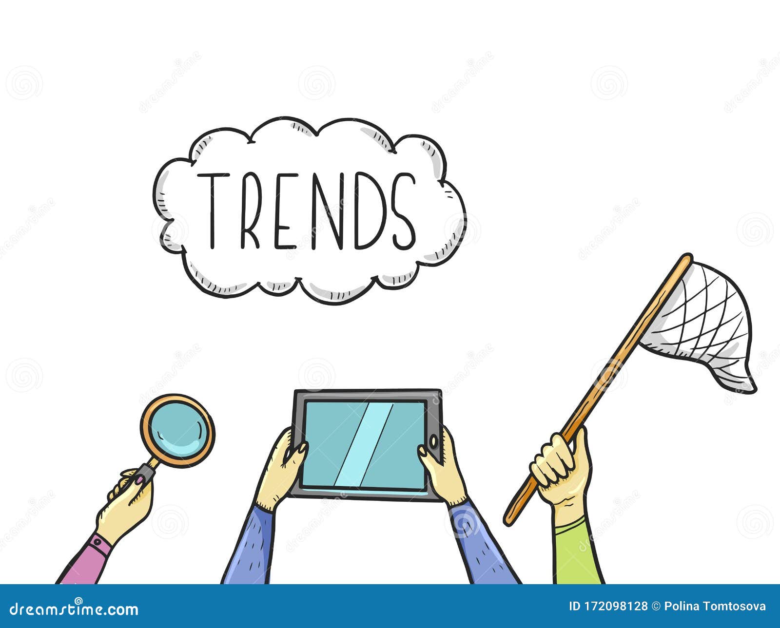 Hand Drawn Style of Trend Concept. Vector Illustration Stock Vector ...