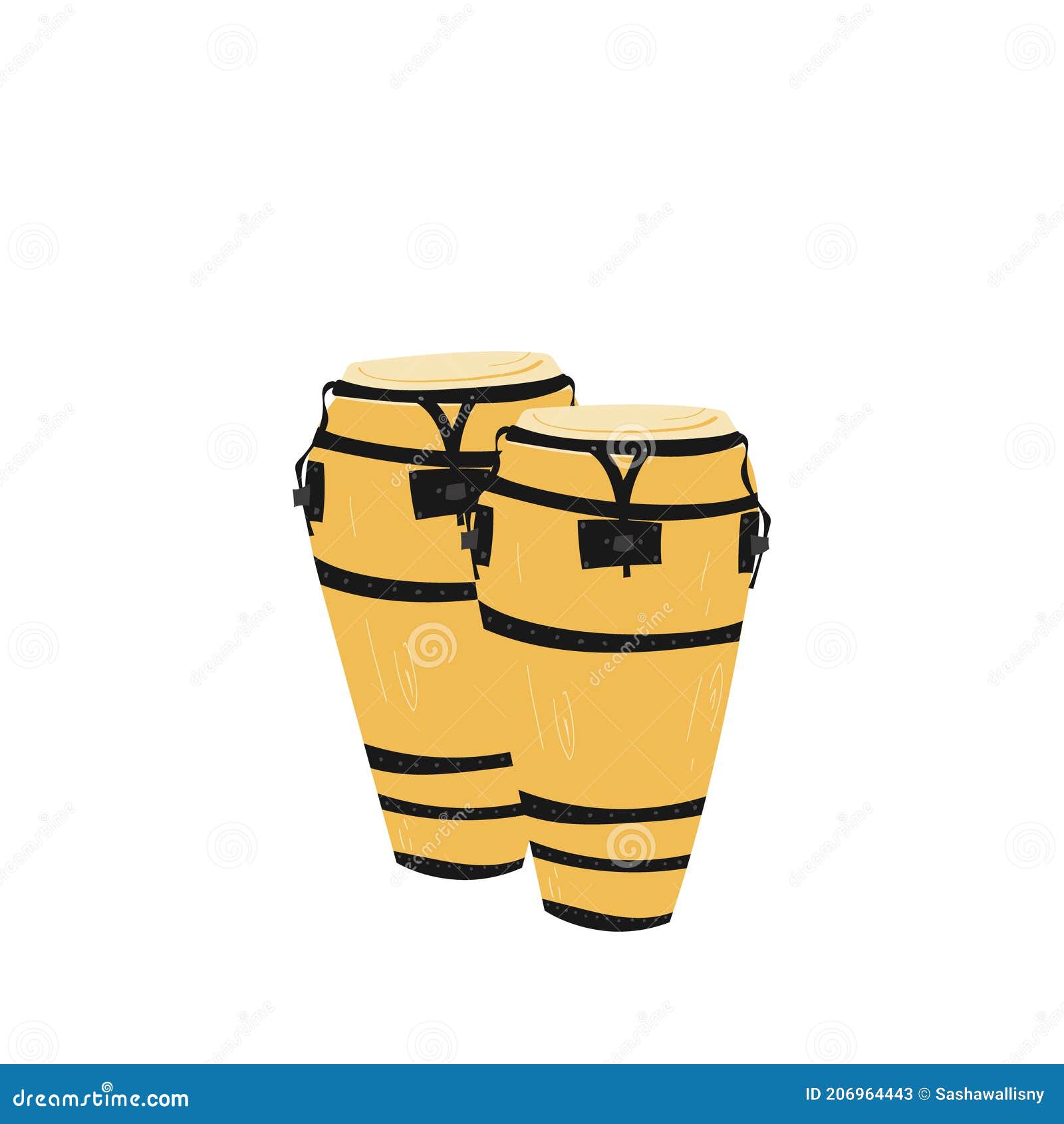 Hand Drawn Style Vector Illustraction of Musical Instrument - Congas ...