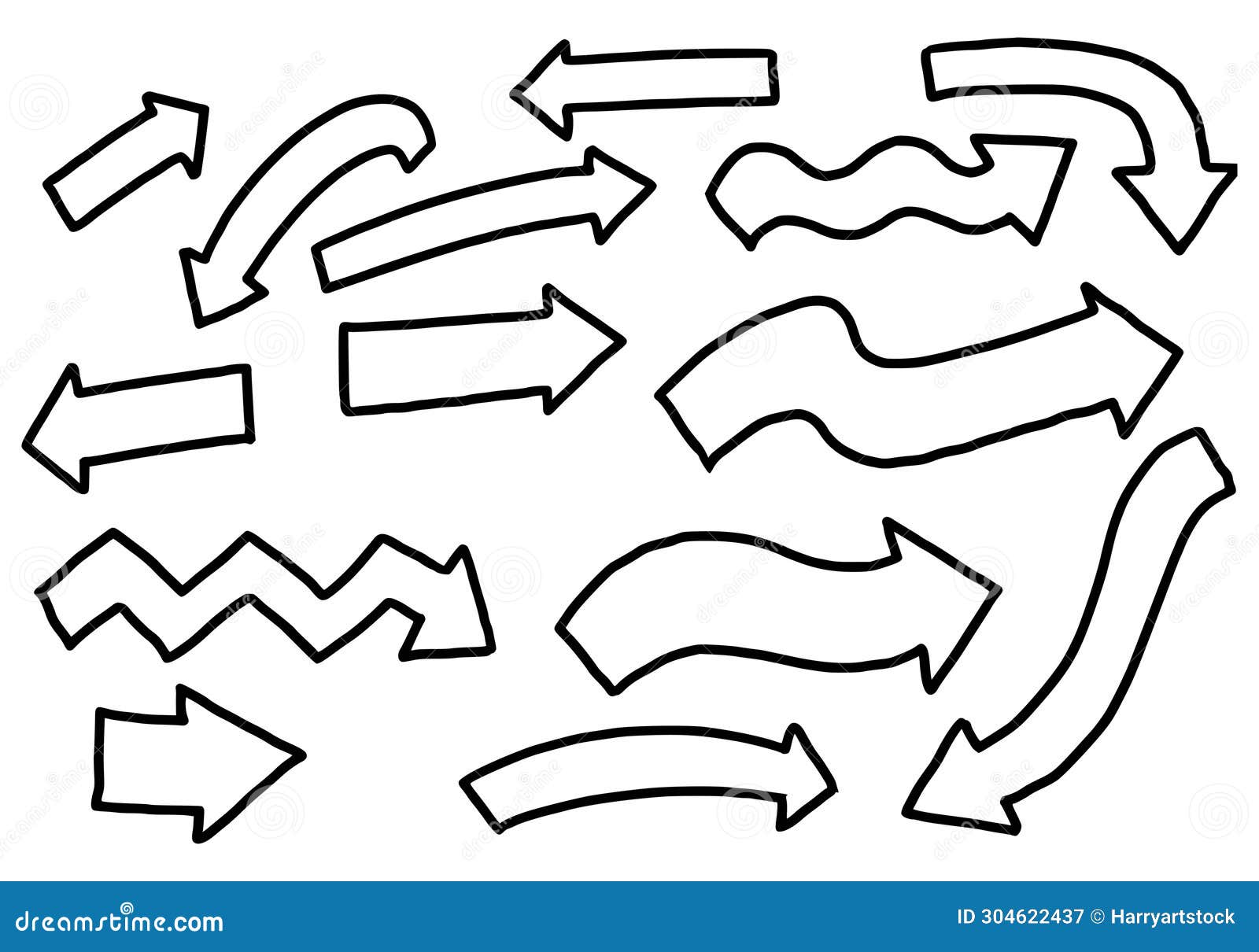 .Hand Drawn Stylish Arrow Set Design Stock Vector - Illustration of ...