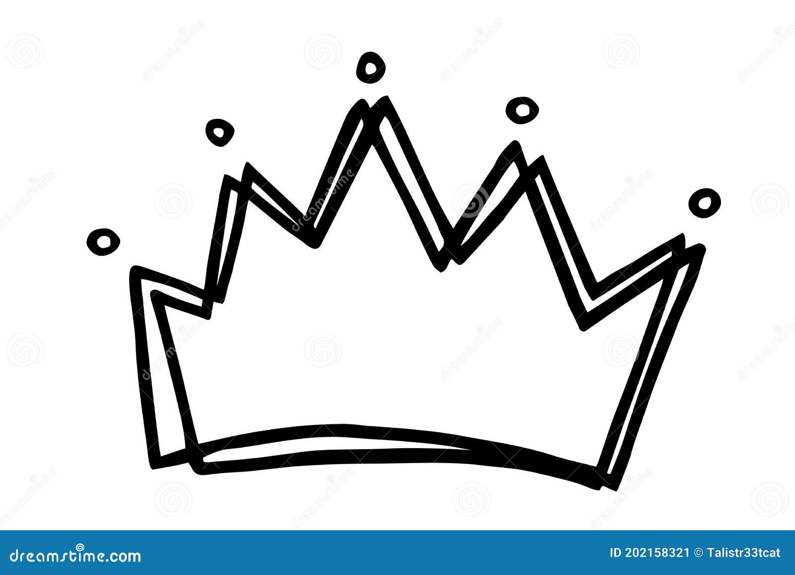Hand Drawn Stylized Crown Design Hand Painted with Ink Pen Stock ...