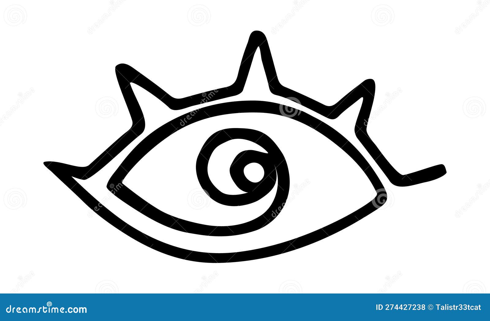 Hand Drawn Stylized Eye Design Hand Painted with Ink Pen Stock Vector ...