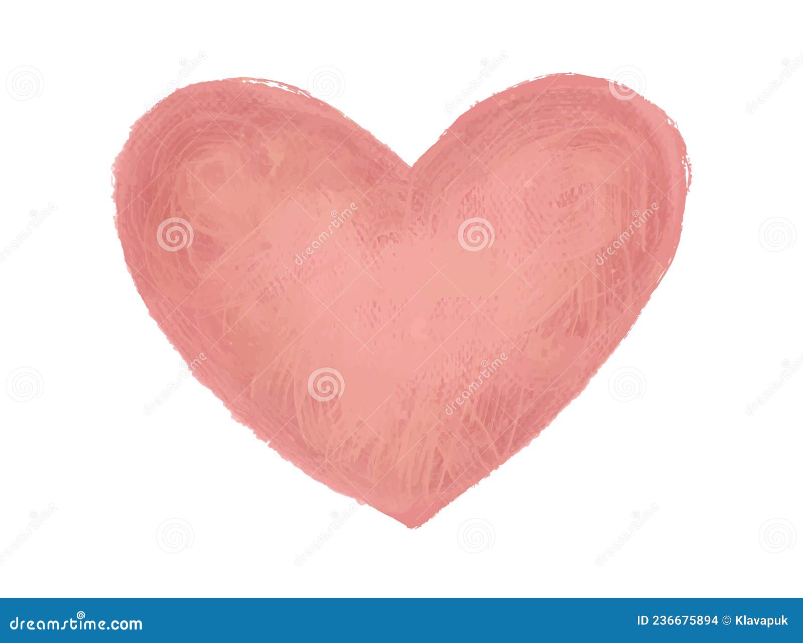 Hand Drawn Stylized Heart. Pink Heart with Paint Texture Stock Vector ...