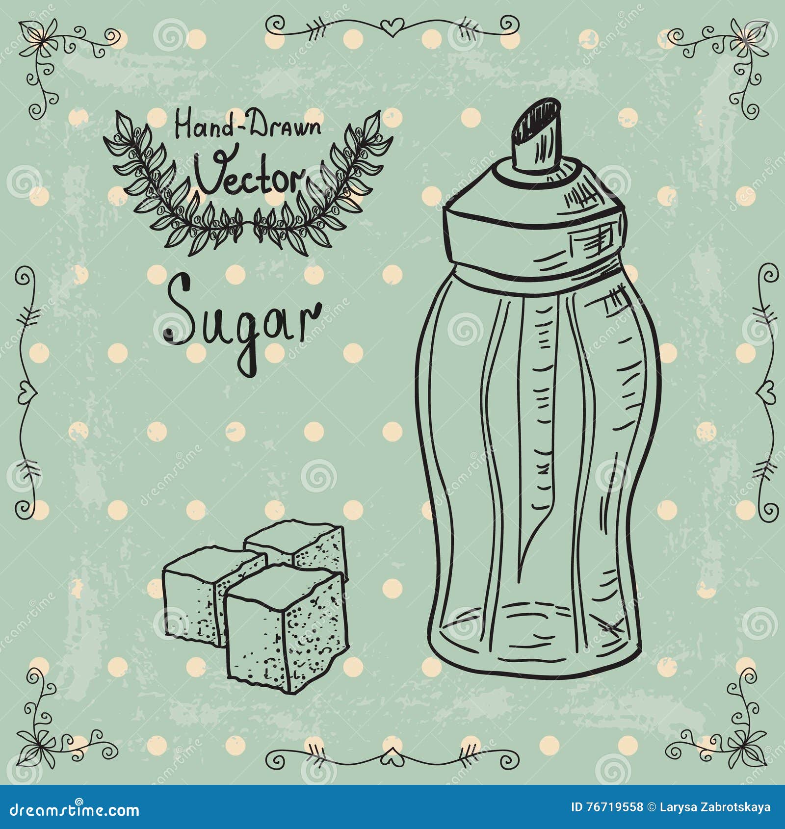 Hand drawn sugar stock vector. Illustration of draw, sketchy - 76719558