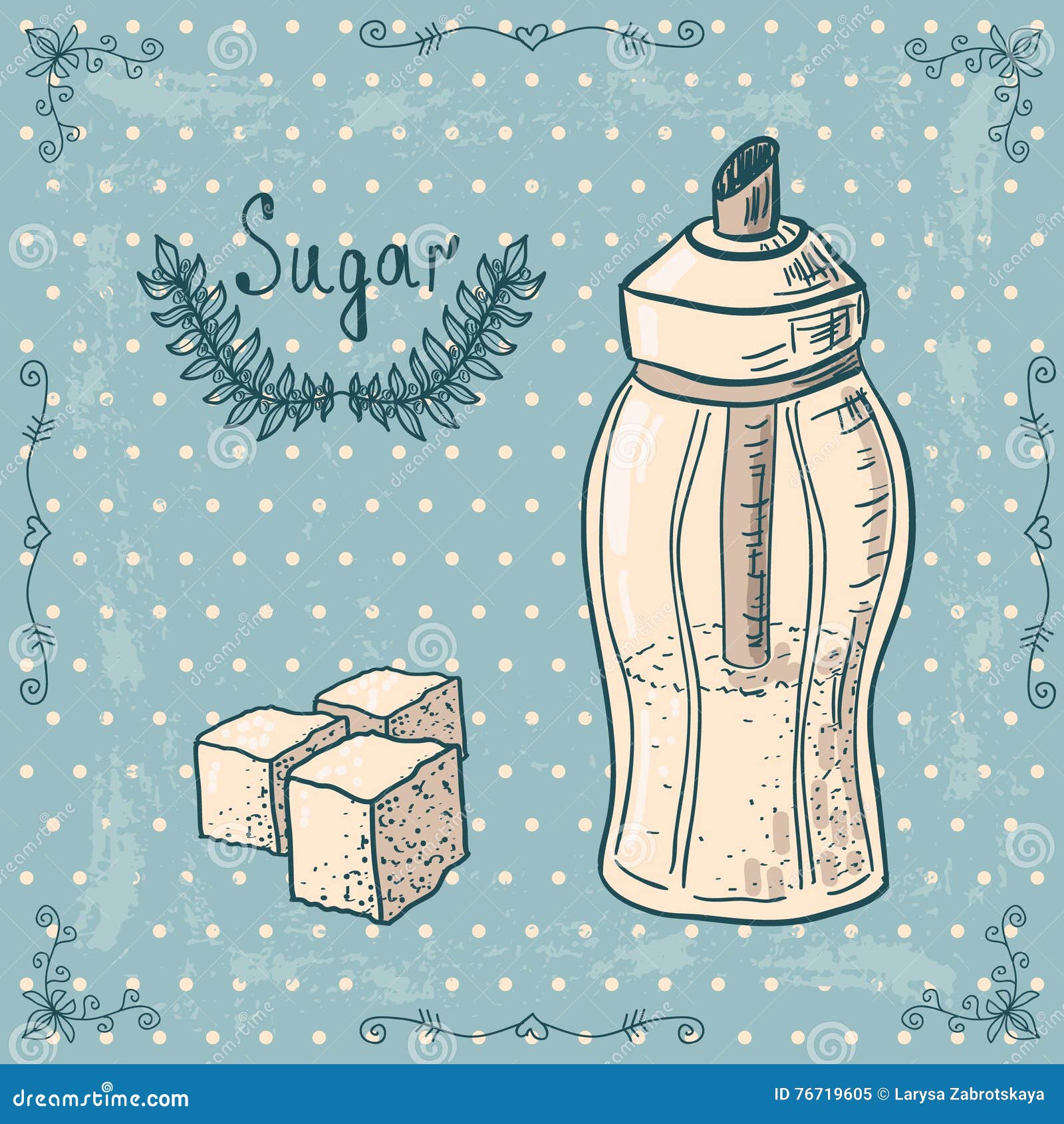 Hand drawn sugar stock vector. Illustration of draw, decorative - 76719605