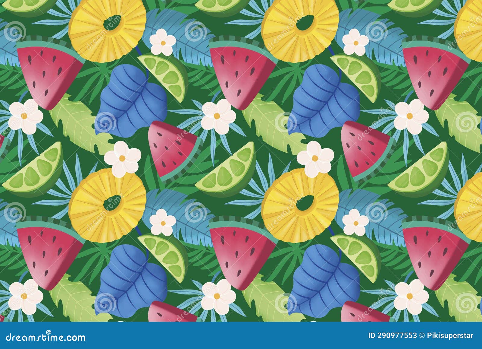 Hand Drawn Summer Tropical Pattern Vector Design Illustration Stock ...